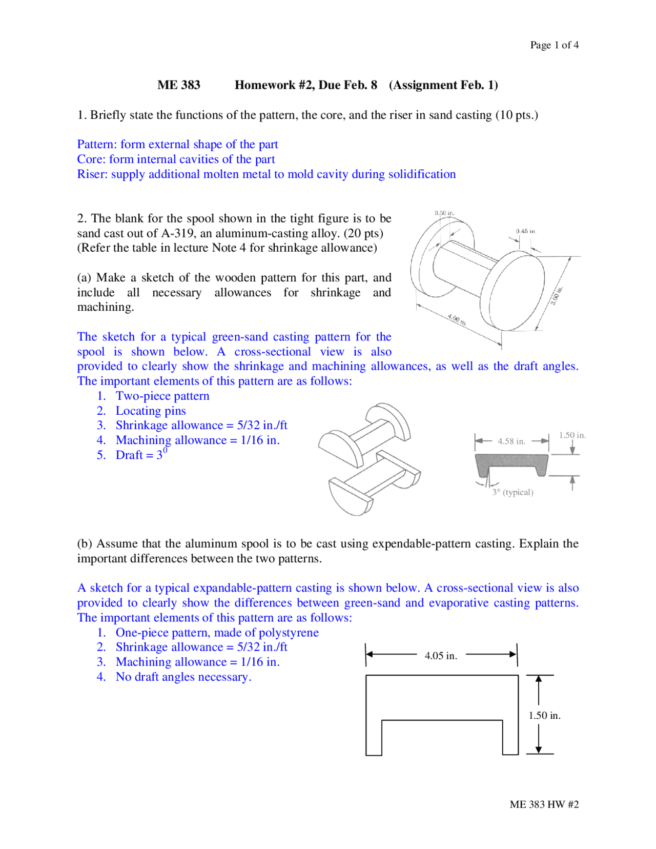 Assignment 2 Solutions Models Manufacturing Processes Me 383 Docsity