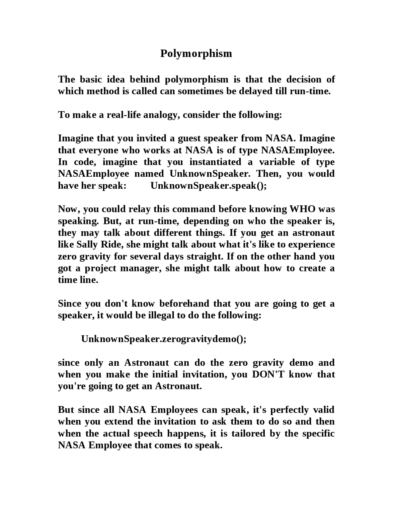 Lecture Notes On Polymorphism Object Oriented Programming Cop 3330 6564