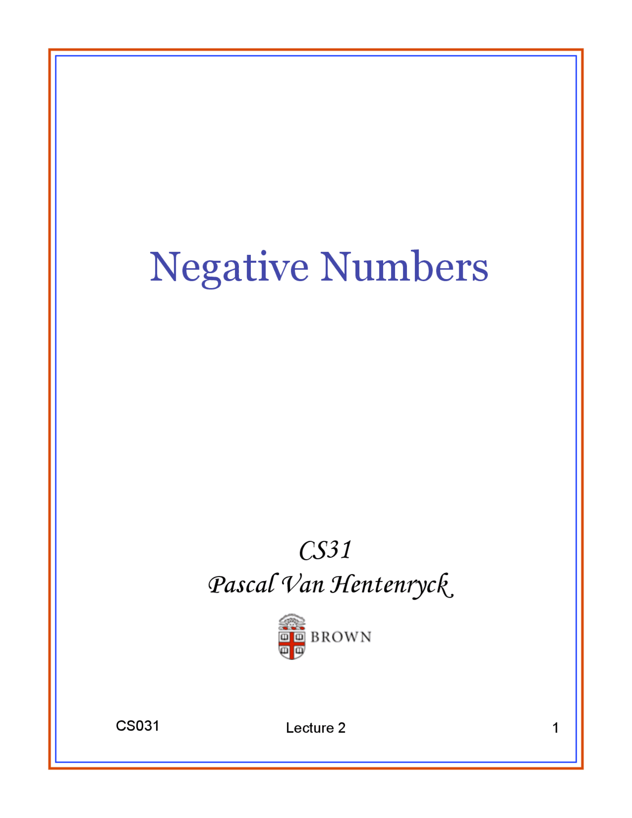Negative Numbers - Introduction to Computer Systems - Slides | CSCI 0310 - Docsity
