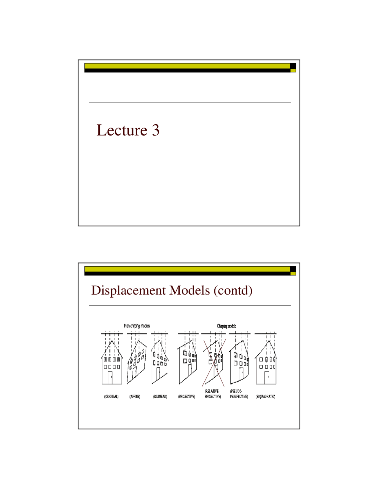 Displacement Model - Lecture Slides | CAP 6411 - Docsity