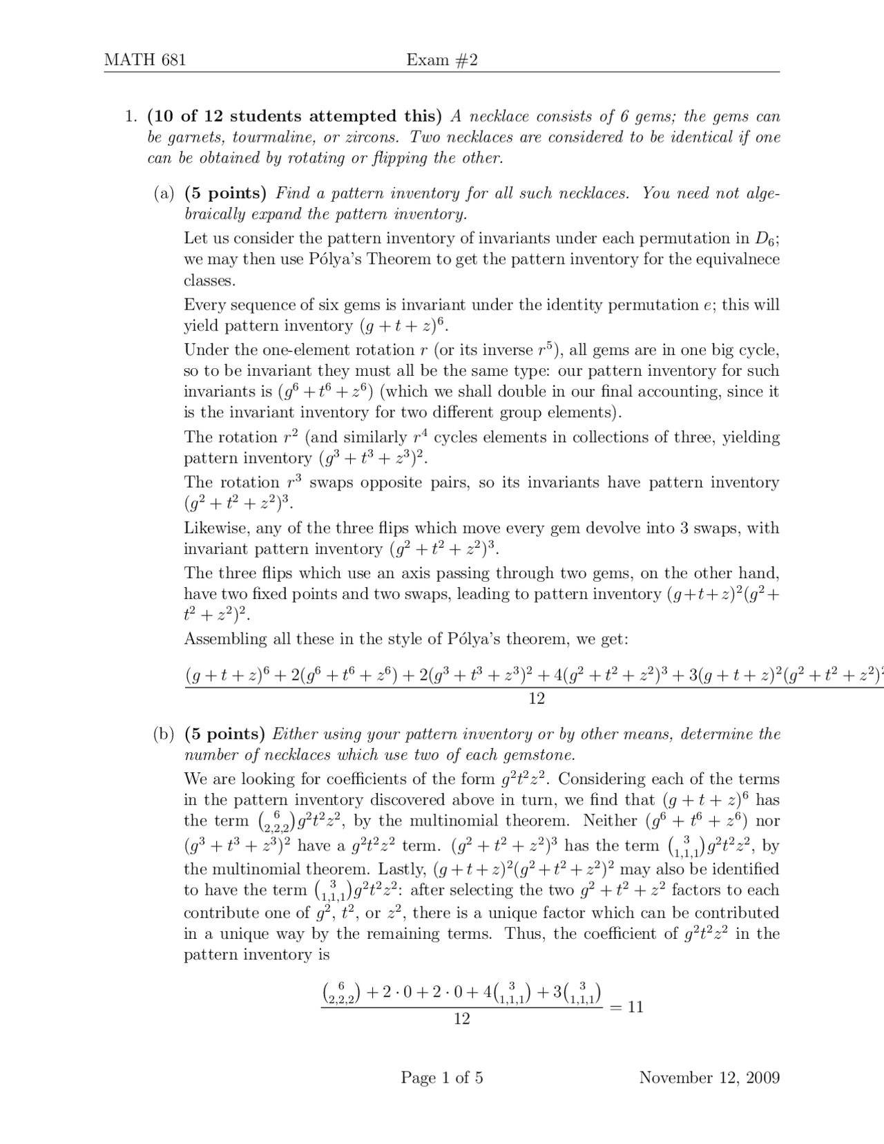 Exam 2 With Answers Advanced Mathematical Ecology I Math 681 Docsity