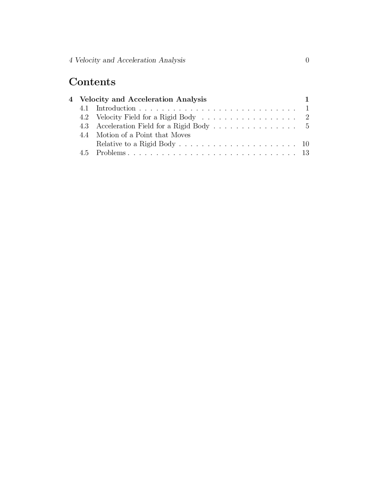 Velocity And Acceleration Analysis Lecture Notes Mech 6710 Docsity