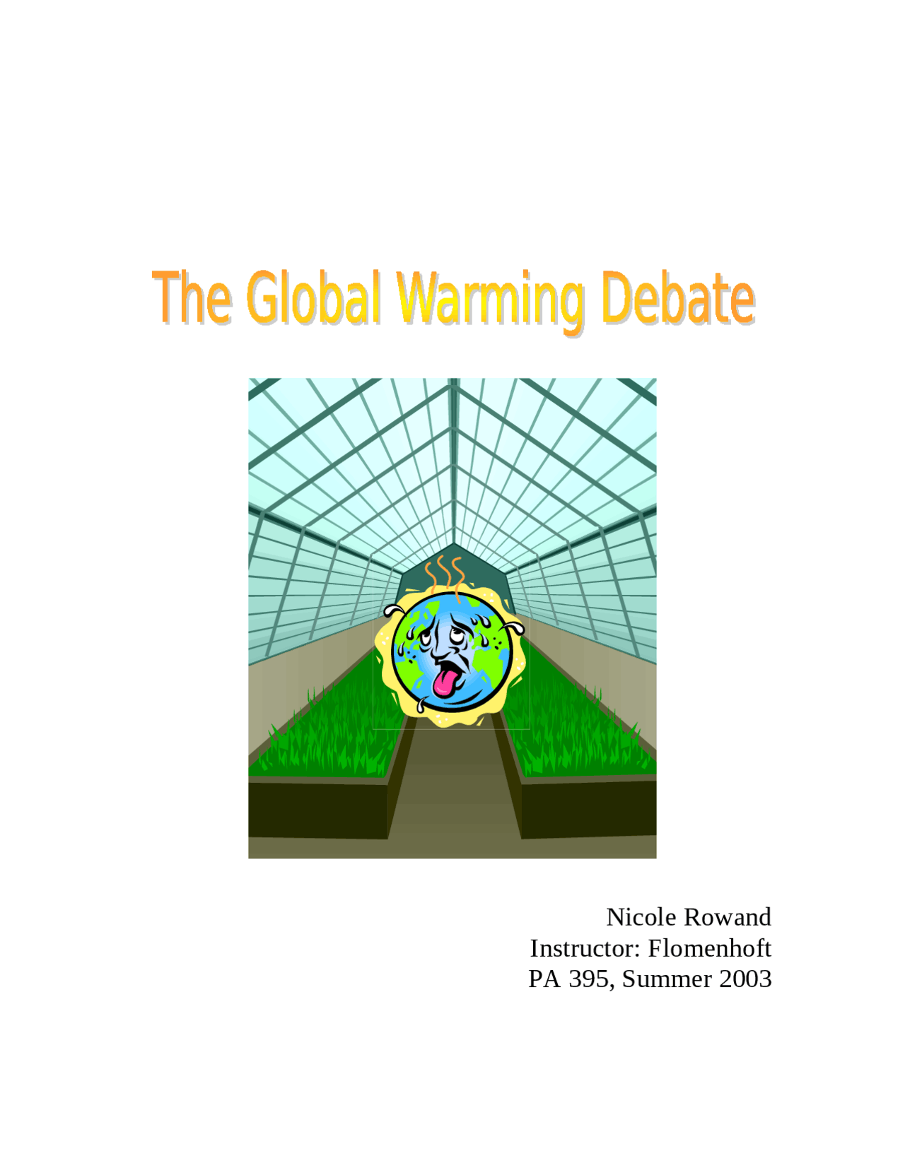 Lecture Slides On The Global Warming Debate Pa 395 Docsity