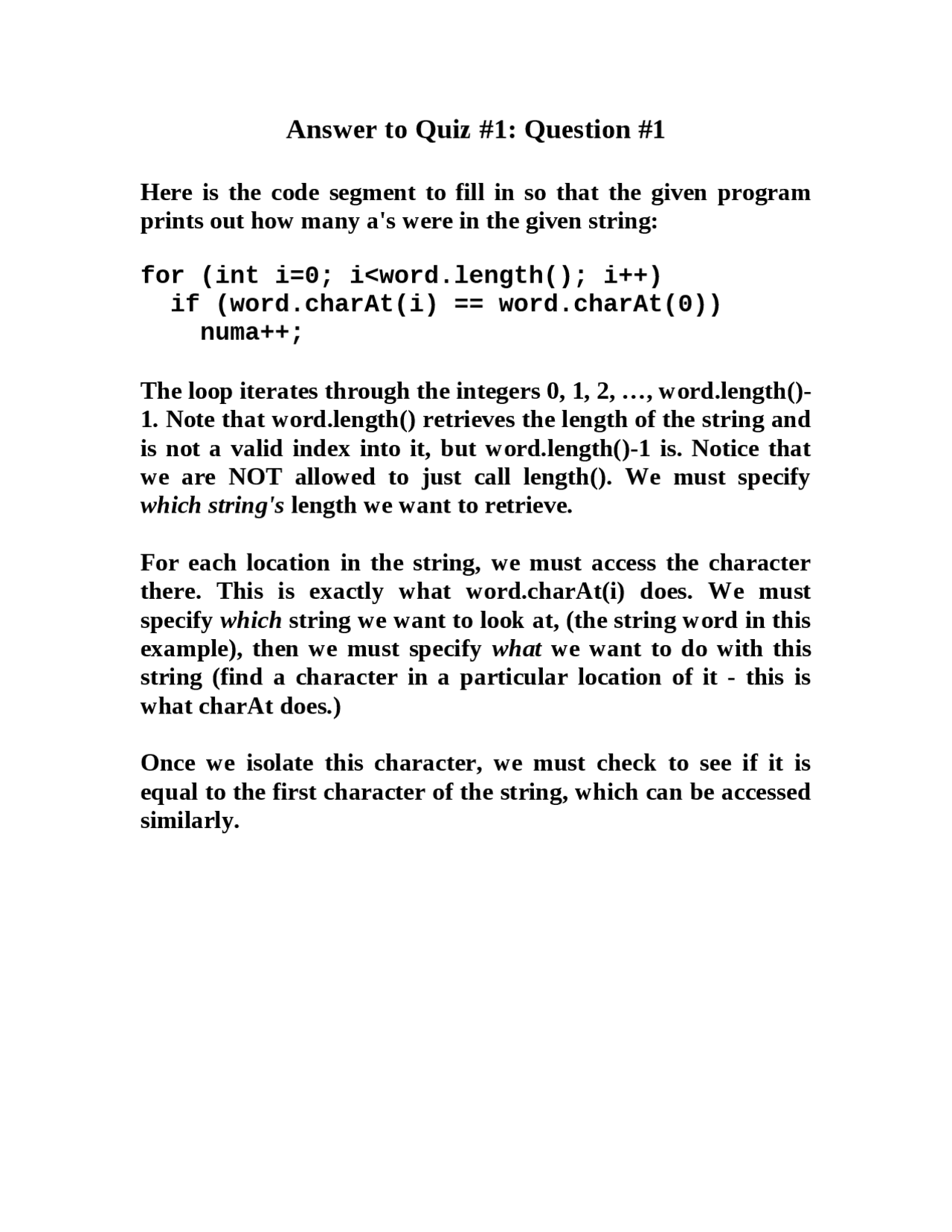 Questions With Answers Object Oriented Programming Quiz 1 Cop