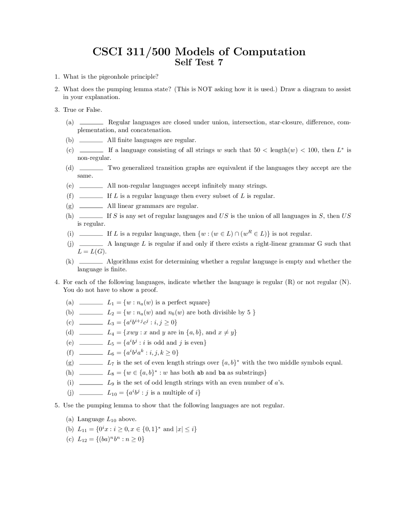 Test 7 Questions For Fundamental Concepts In Computing Csci 500 Docsity