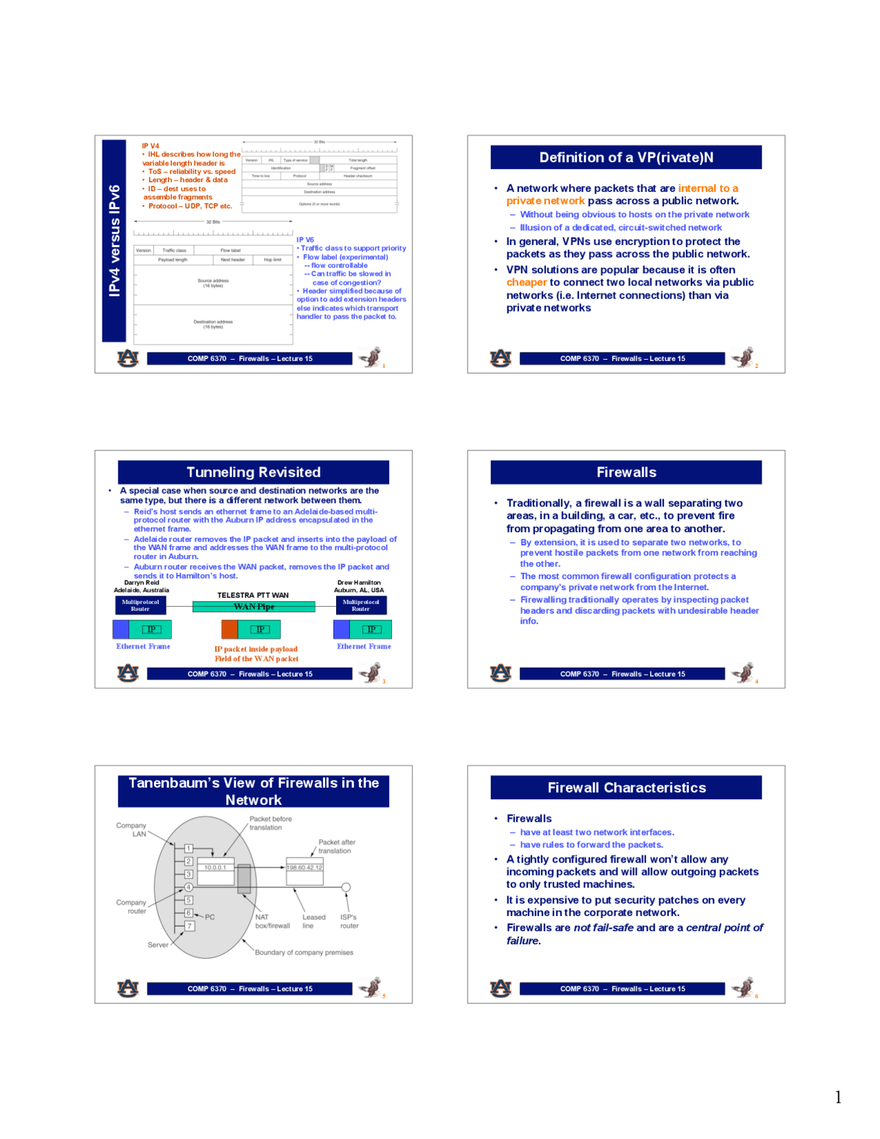 Firewalls Lecture Slides Computer Network Security Comp 6370 Docsity