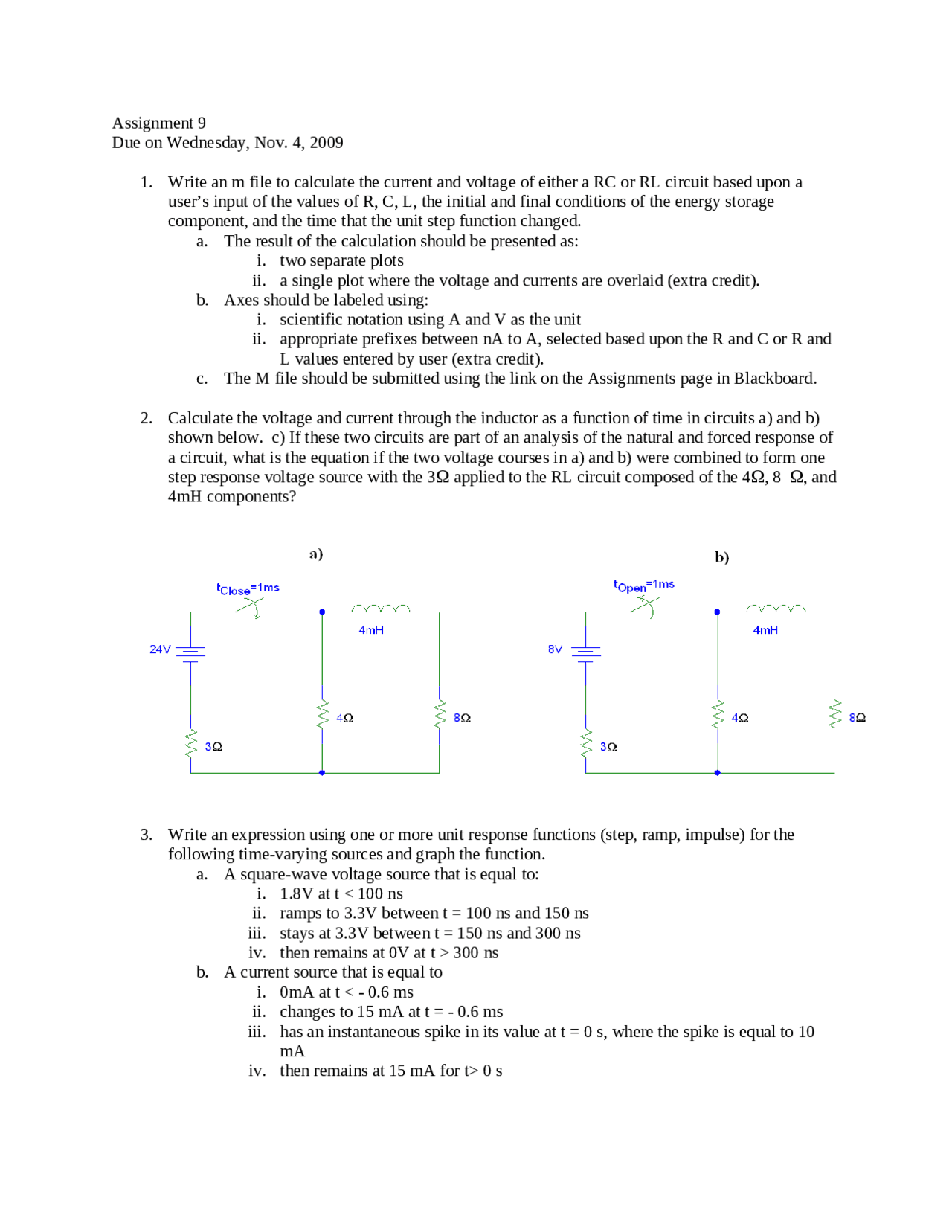 Assignment 9 Electric Circuit Analysis Ece 2004 Docsity