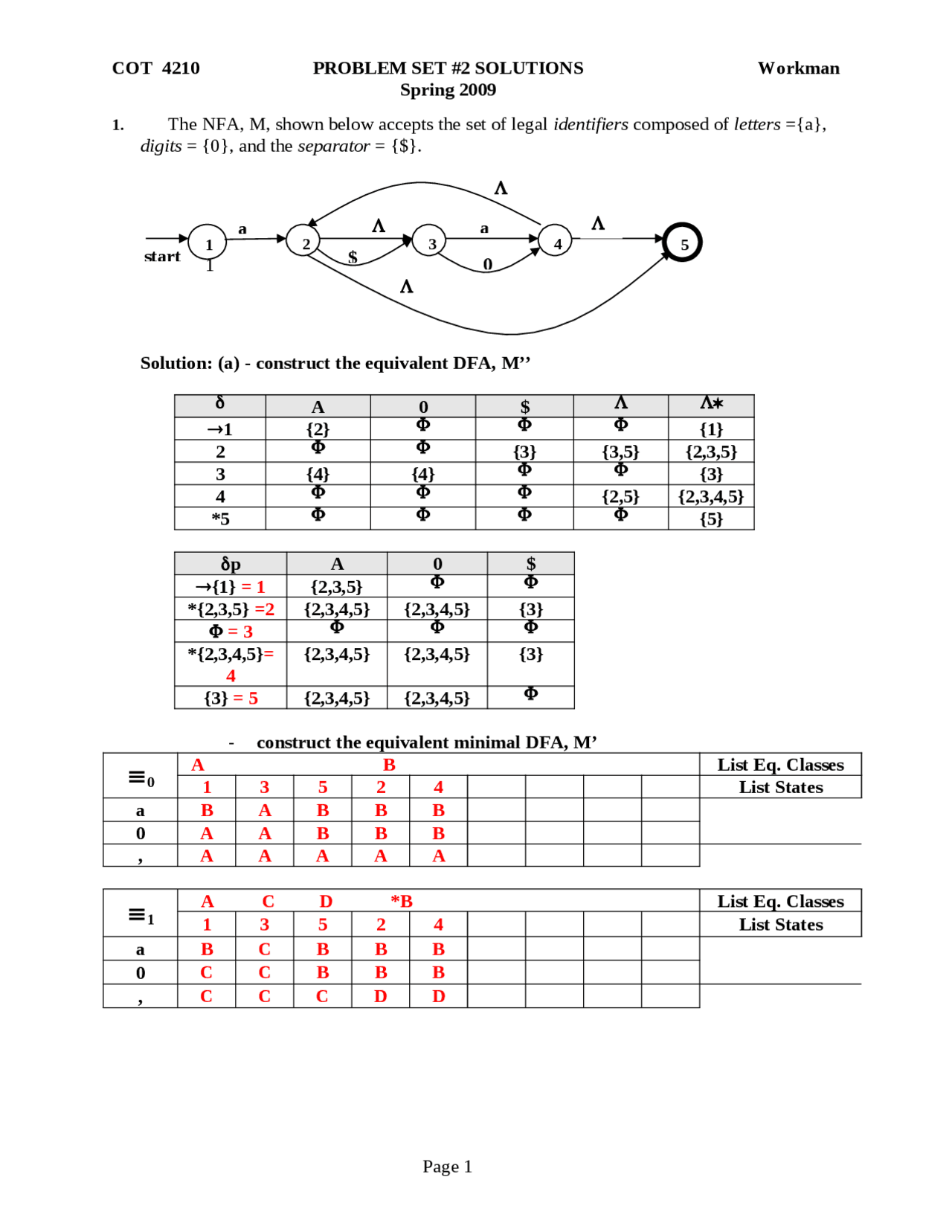 Solutions Of Problem Set 2 On Discrete Structures Ii Cot 4210 Docsity