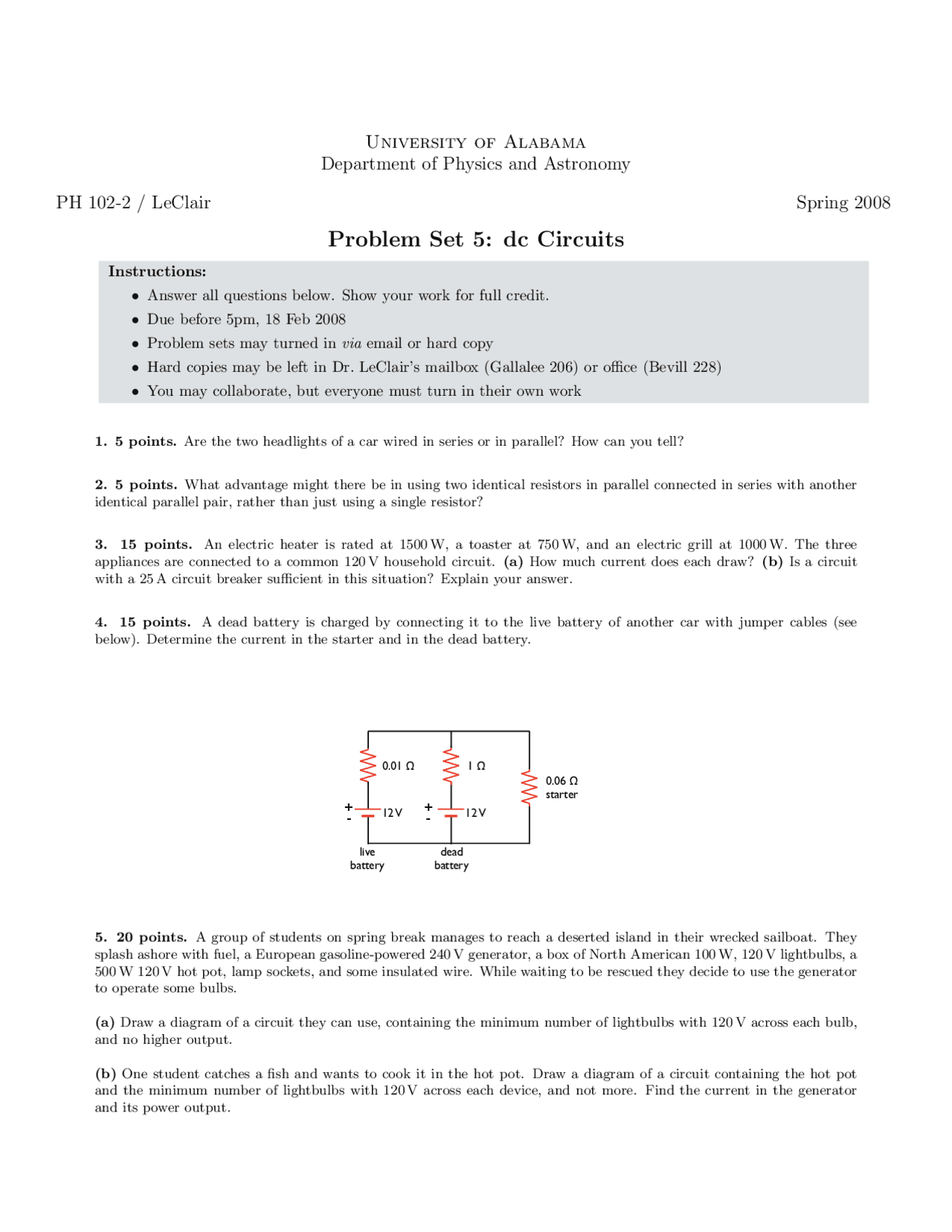 10 Practice Problems on General Physics II - Problem Set 5 | PH 102 ...