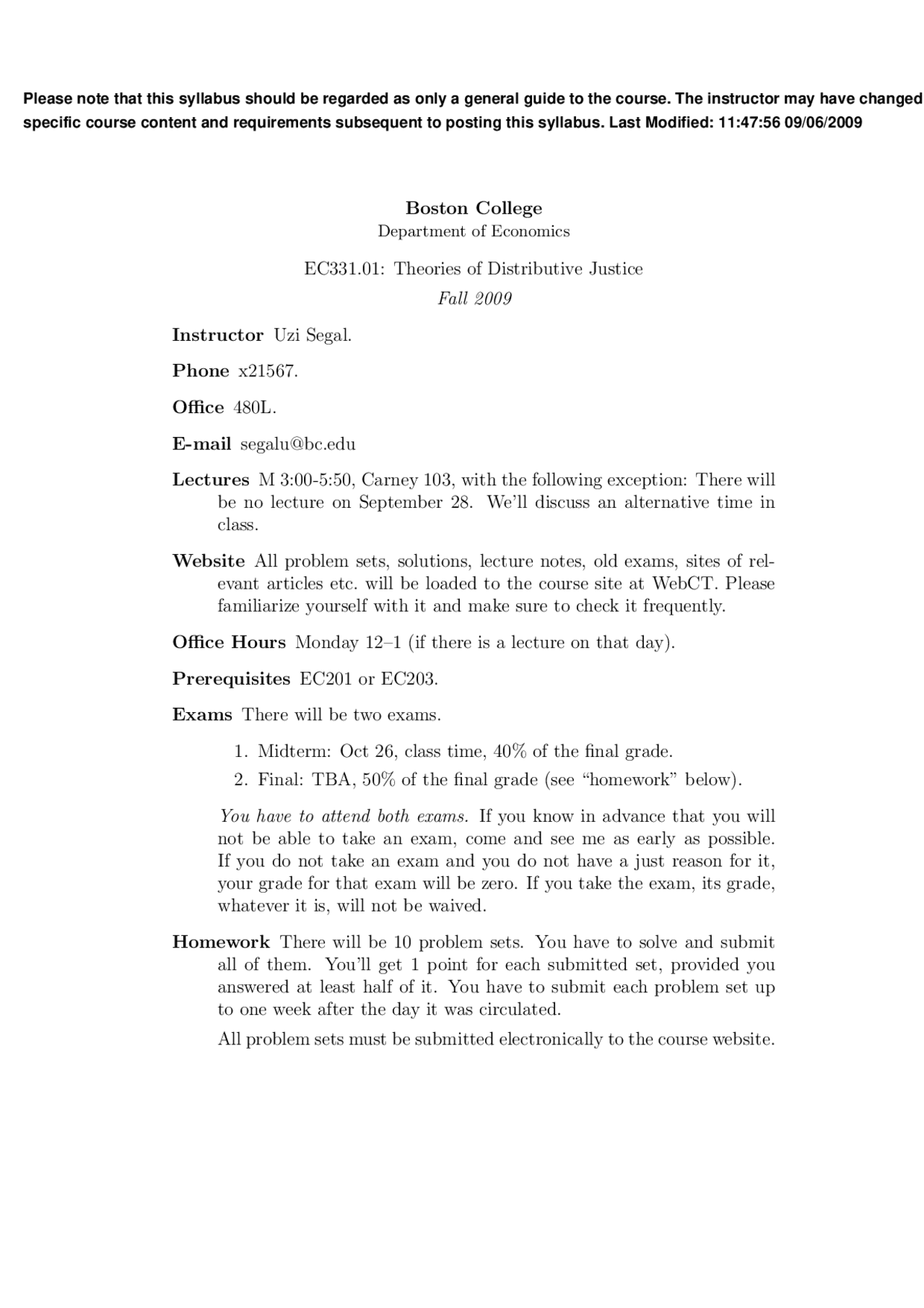 General Guide To Course Theories Of Distributive Justice Ec 331