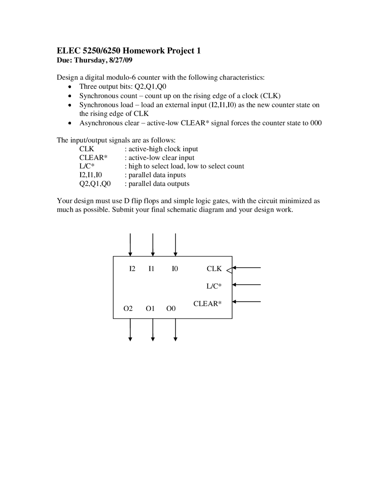 Homework Project 1 On Computer Aided Design Of Digital Circuits Elec