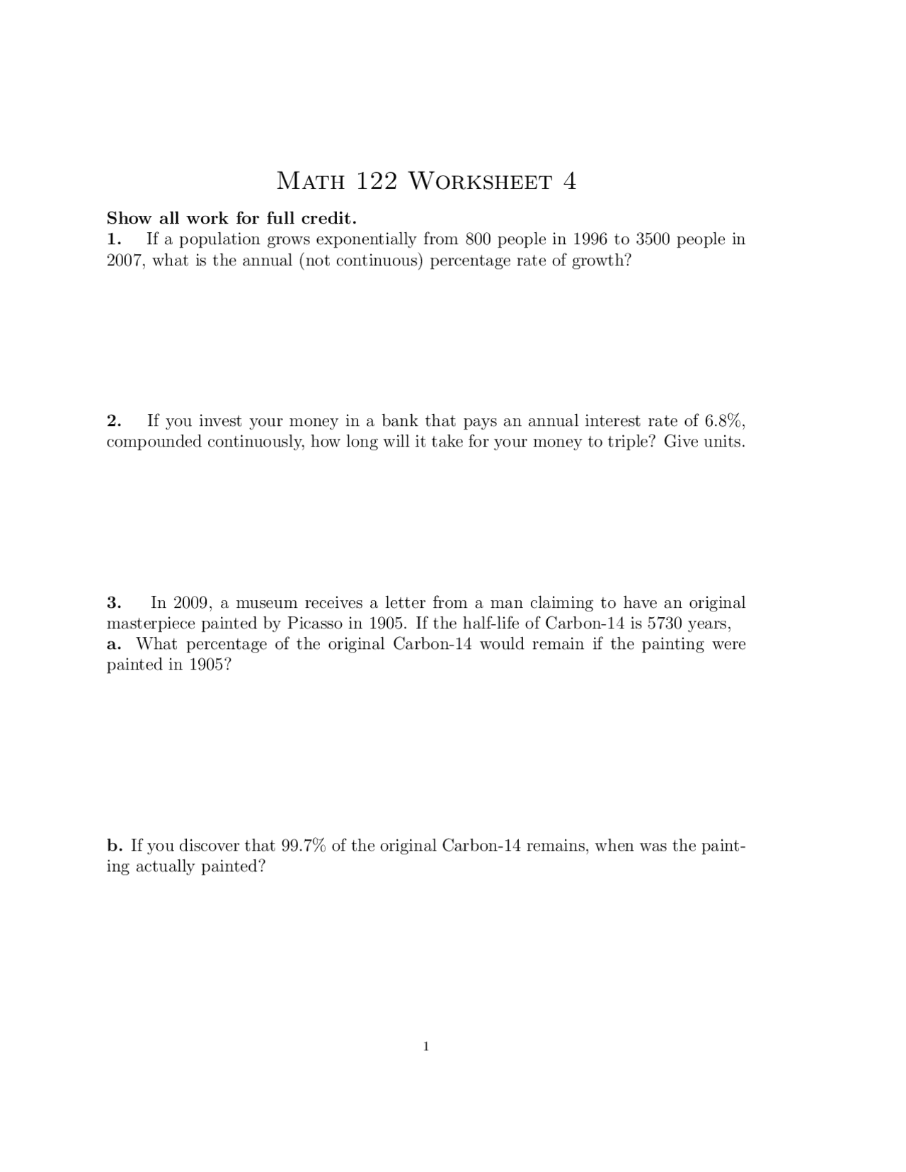 Worksheet 4 - Calculus for Business Administration and Social | MATH ...