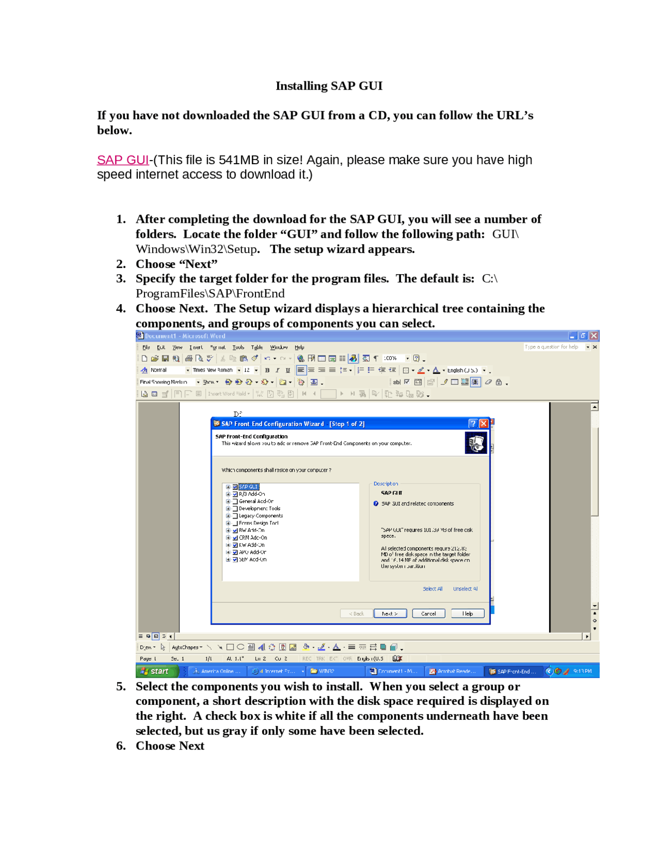 Installing Sap Gui Enterprise Information Systems Ism 4153 Docsity