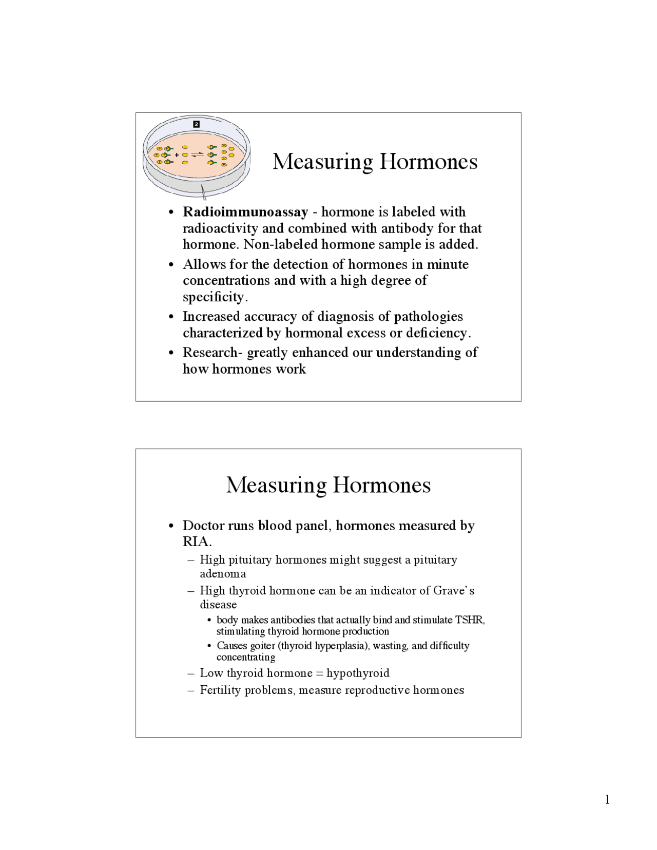 Measuring Hormones Mammalian Physiology Slides Phsl 410a Docsity