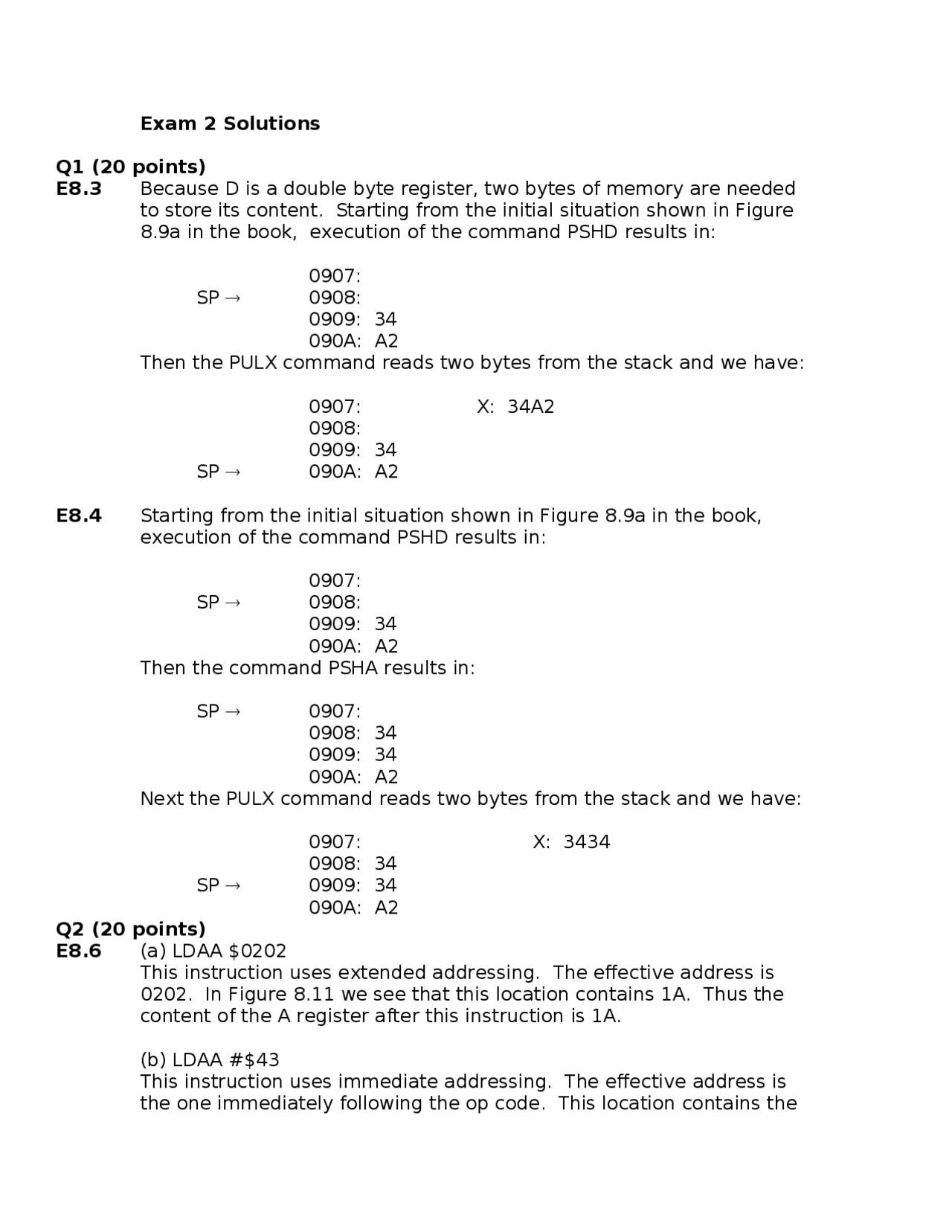 5 Solved Questions On Embedded Systems Ee 101 Docsity