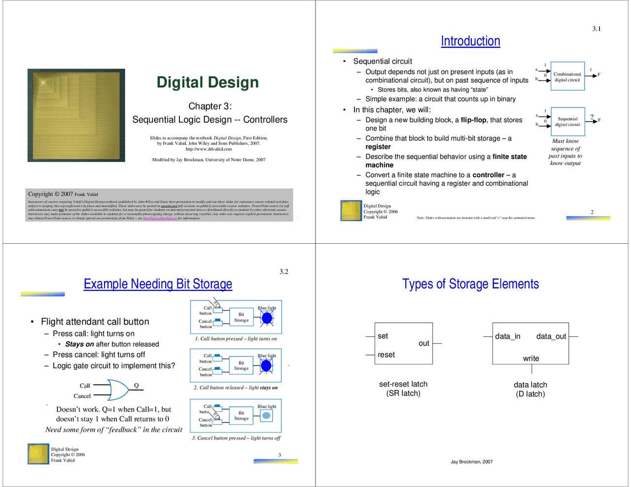 Sequential Logic Design Controllers Lecture Slides Cse 60462 3580