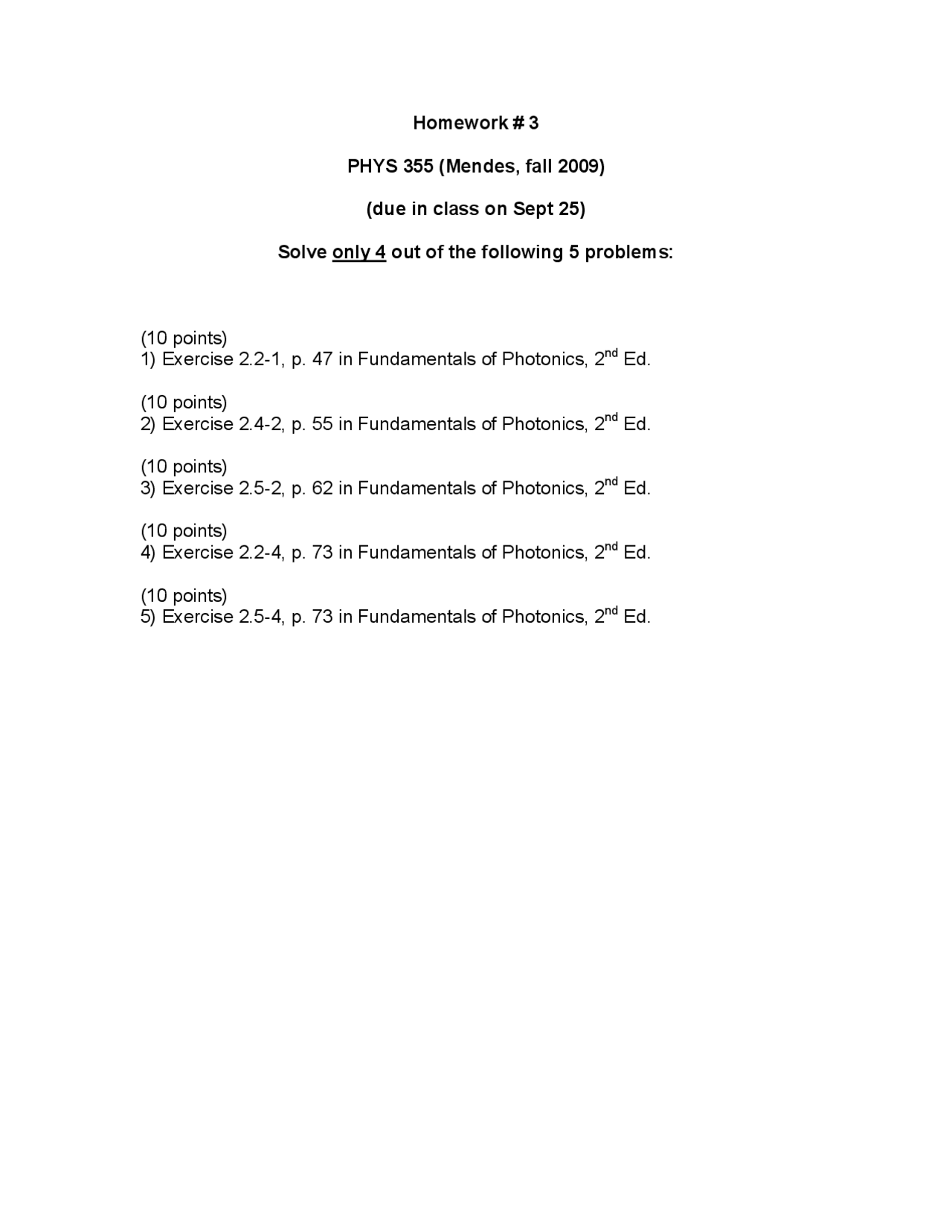 5 Questions On The Fundamentals Of The Photonics Homework 3 Phys