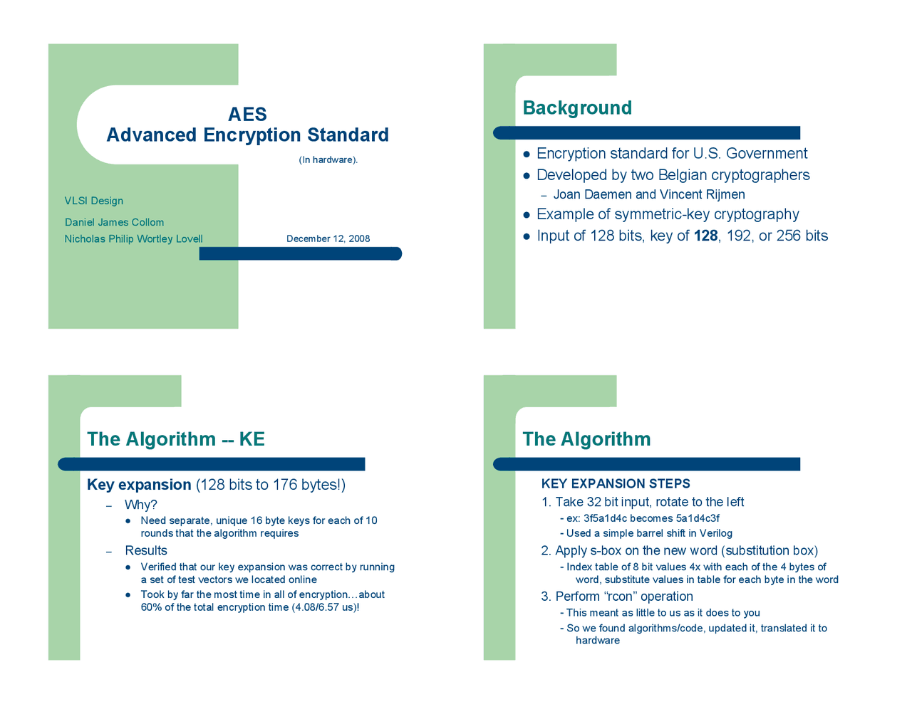 Advanced Encryption Standard Lecture Slides Cse 60462 Docsity