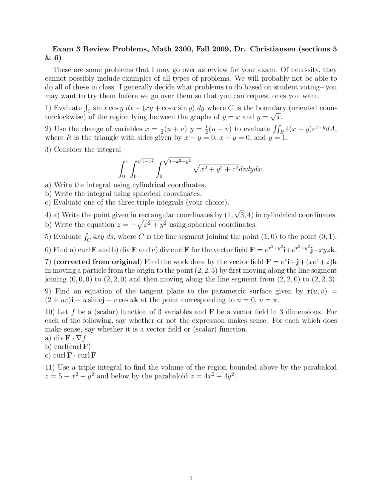 Write Integral Using Cylindrical Coordinates Calculus Iii Math 2300