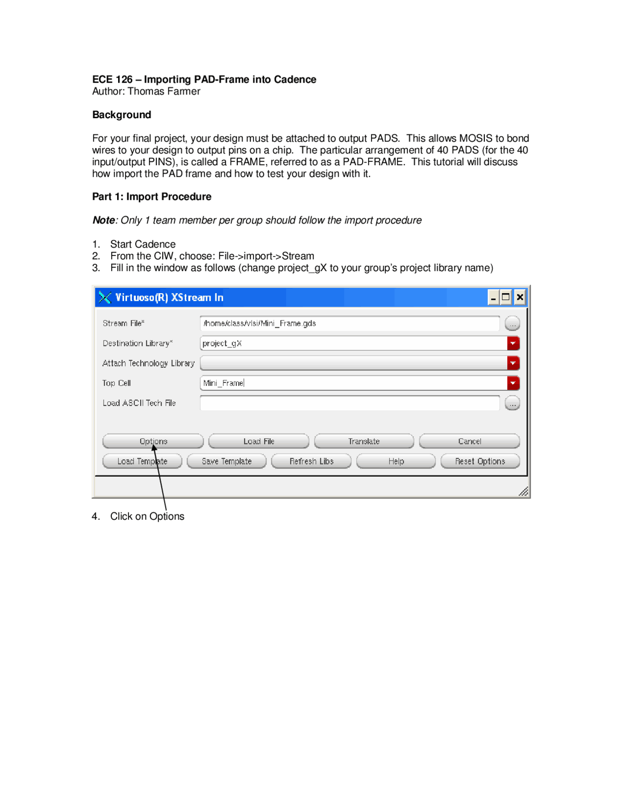 Importing Pad Frame Into Cadence Lab 2 Ece 126 Docsity