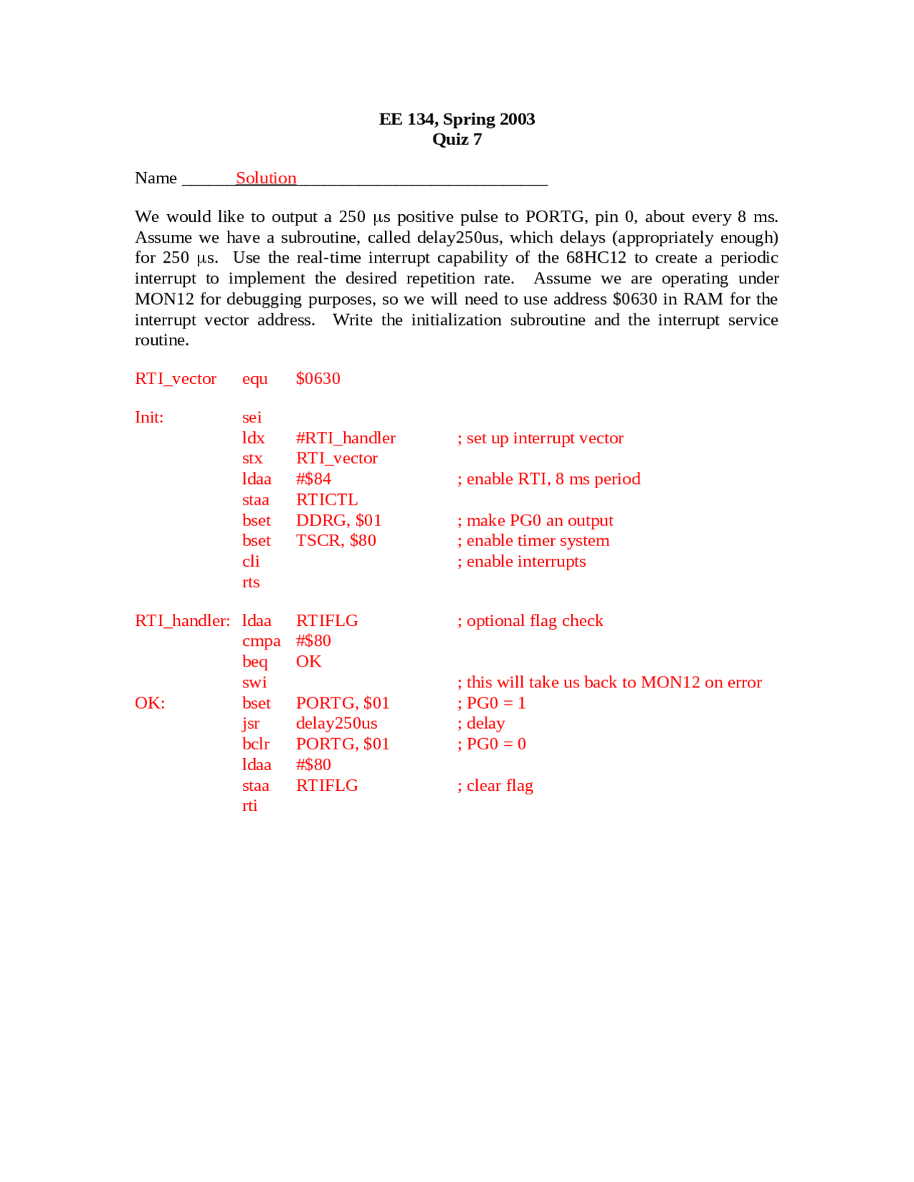 Quiz 7 With Solution Electrical Engineering Ee 134 Docsity