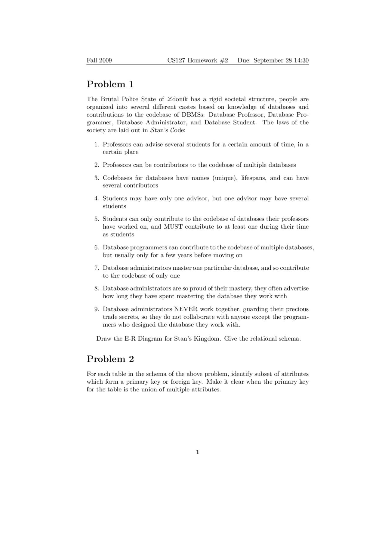 4 Problems on Data Management System - Assignment 2 | CSCI 1270 - Docsity