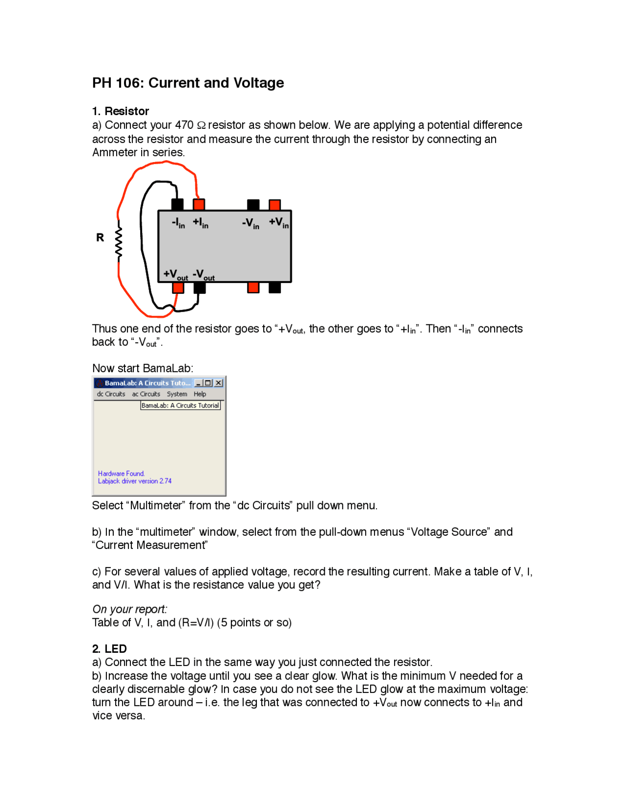 Current And Voltage General Physics With Calculus Ii Ph 106 Docsity