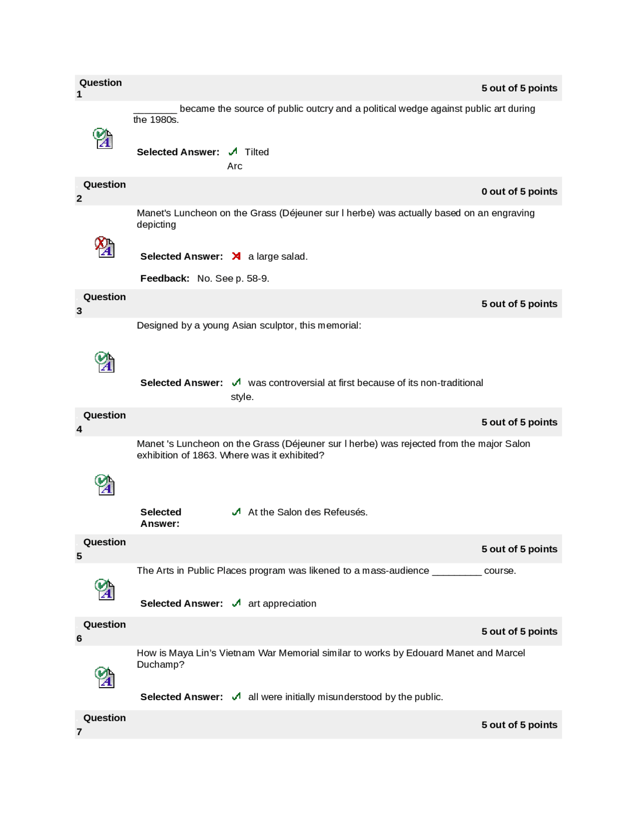 Quiz #4 with Answer Key - Art Appreciation Photo Emphasis | ART 1910 ...