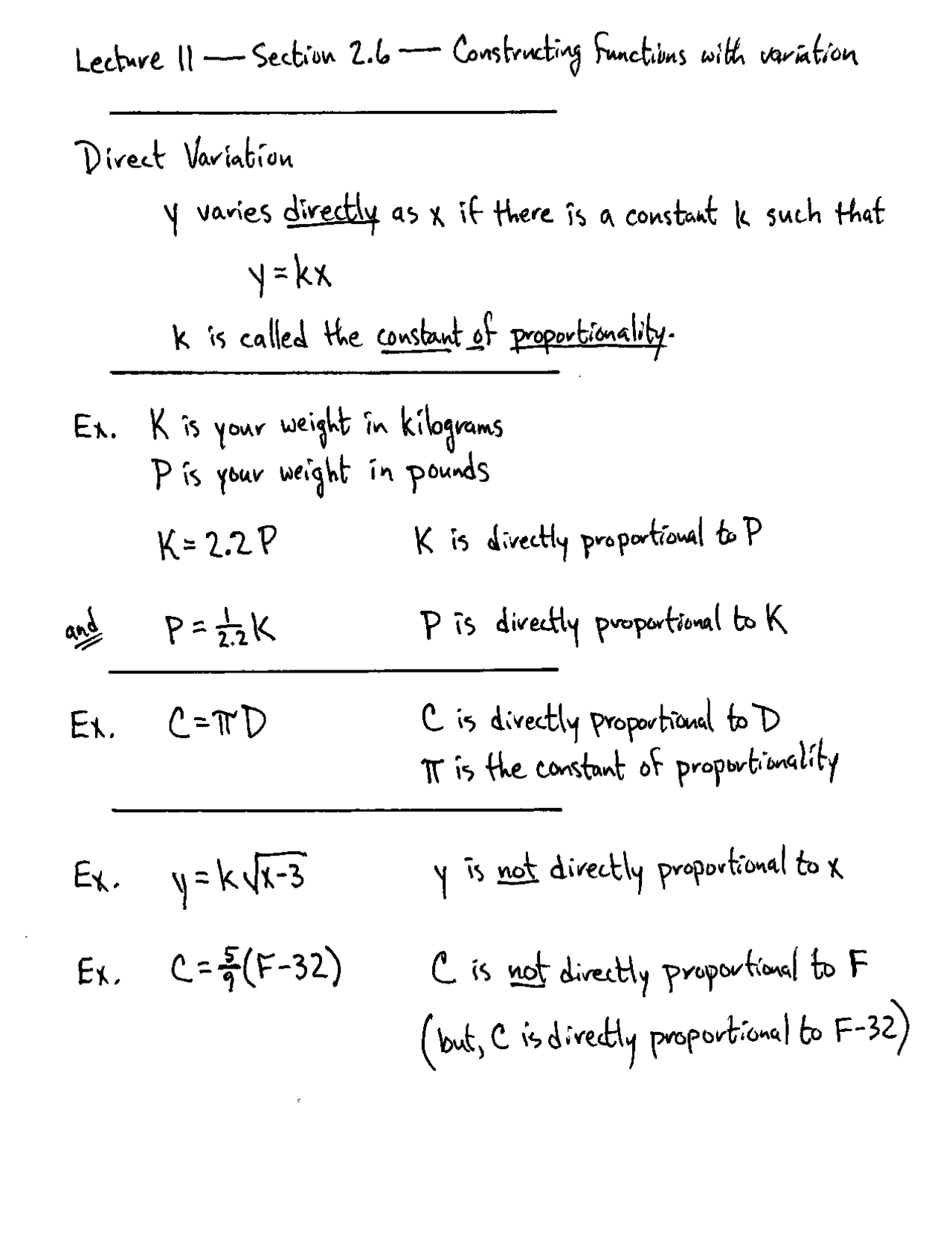 Constructing Functions with Variation - Handwritten Notes | MATH 1315 ...