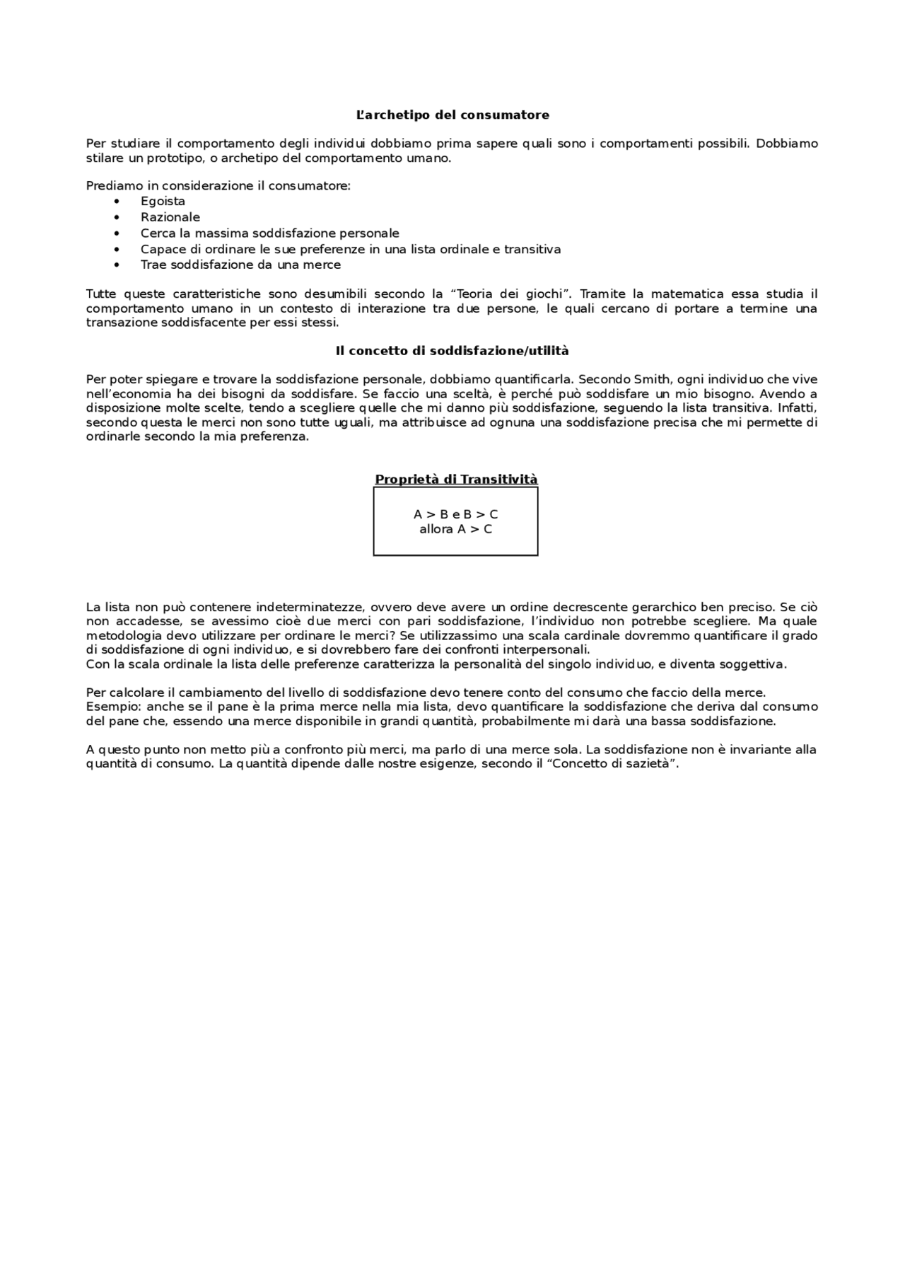Funzione Di Utilità Docsity