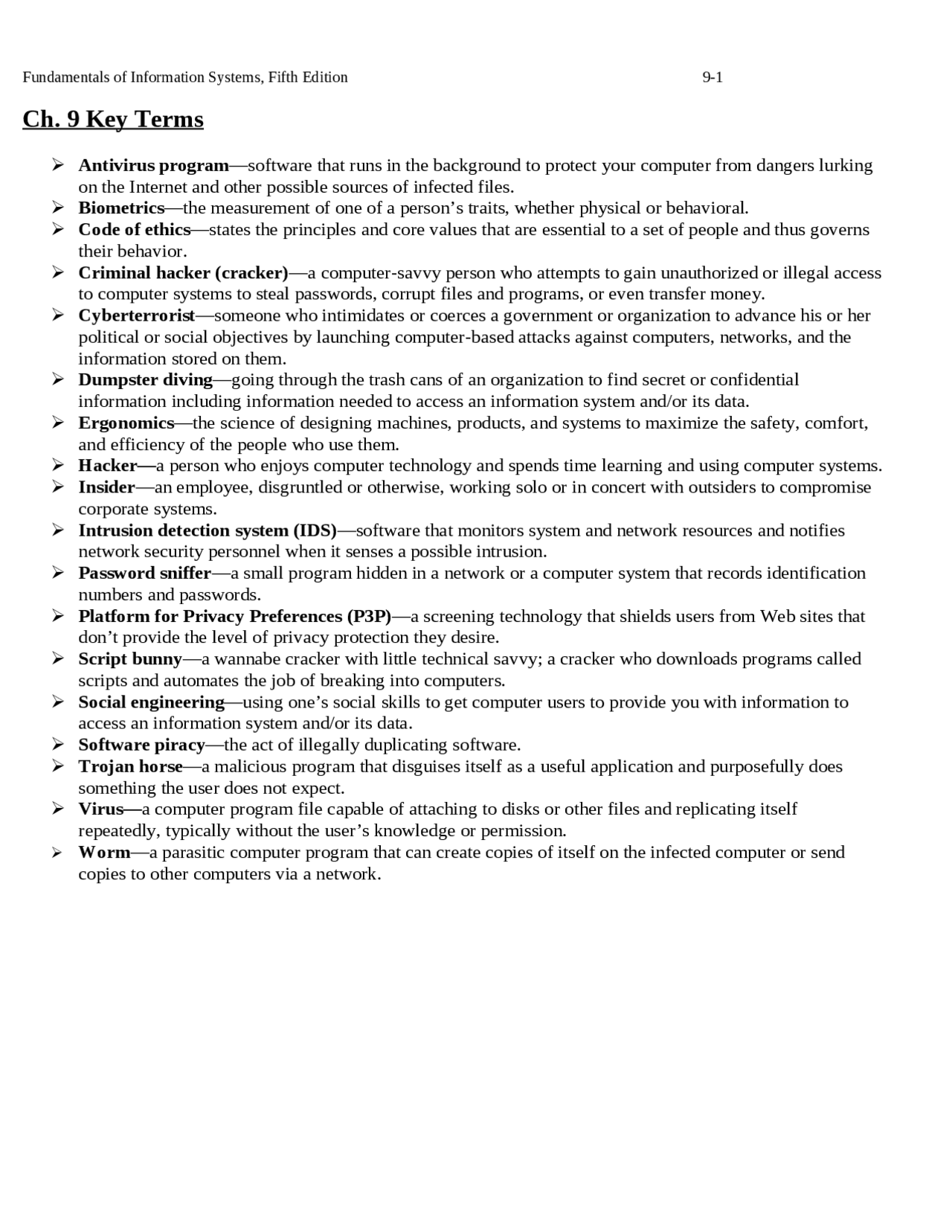 Key Terms in Fundamentals of Computer Information Systems - Vocabulary ...