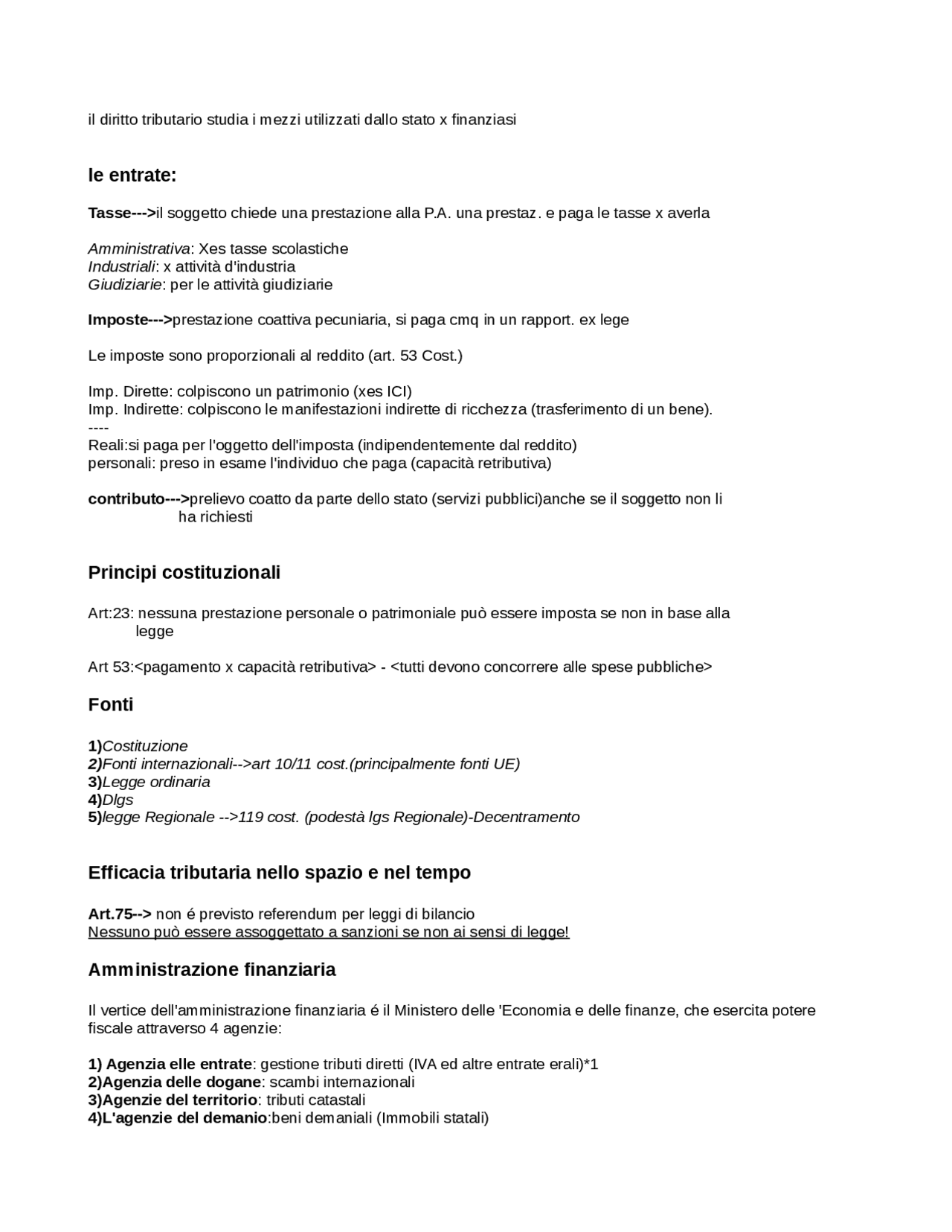 Schema Generale Di Diritto Tributario Docsity