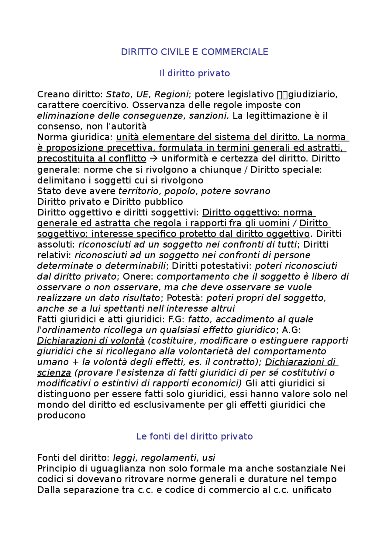 Appunti Di Diritto Civile E Commerciale Docsity