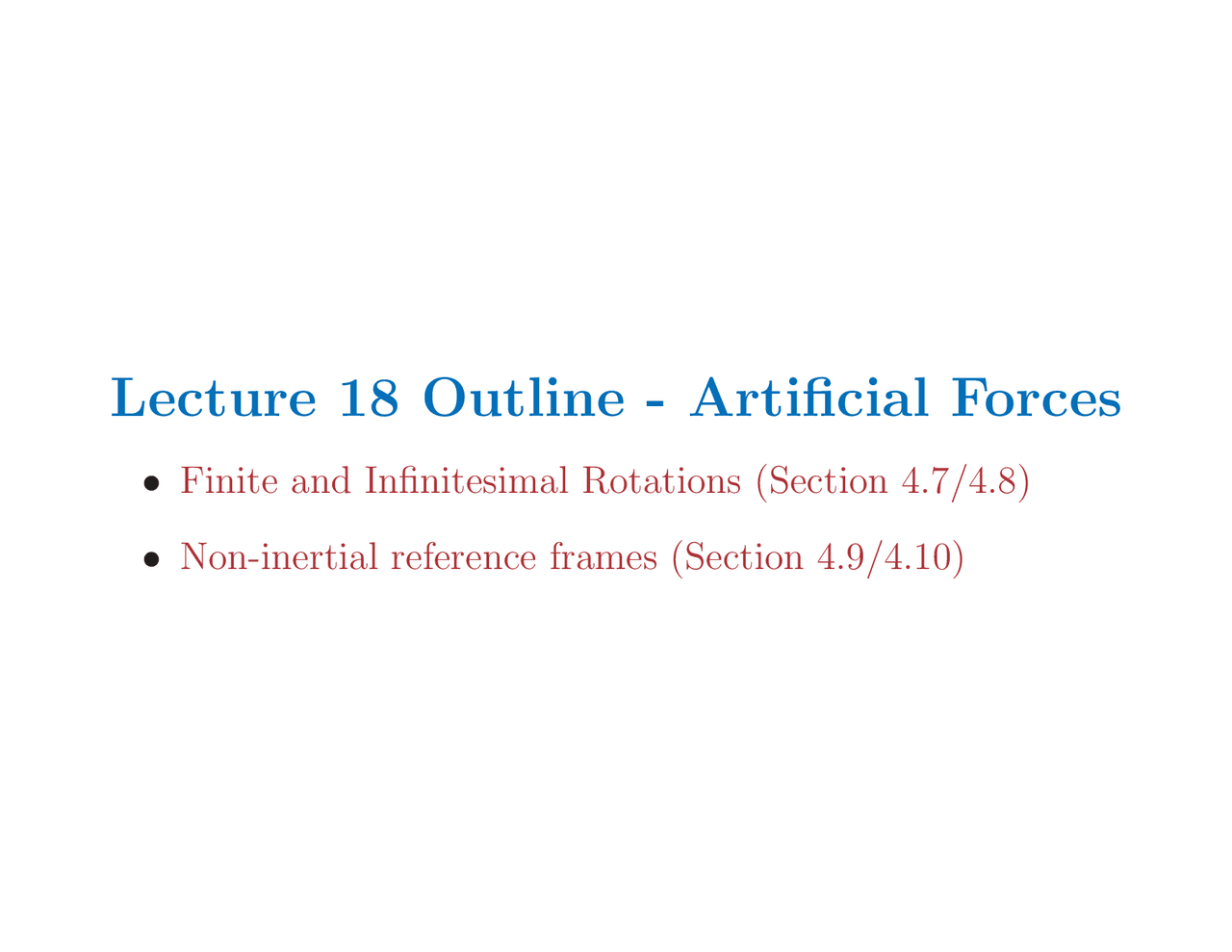 Finite and Infinitesimal Rotations - Slides | PHYS 608 - Docsity