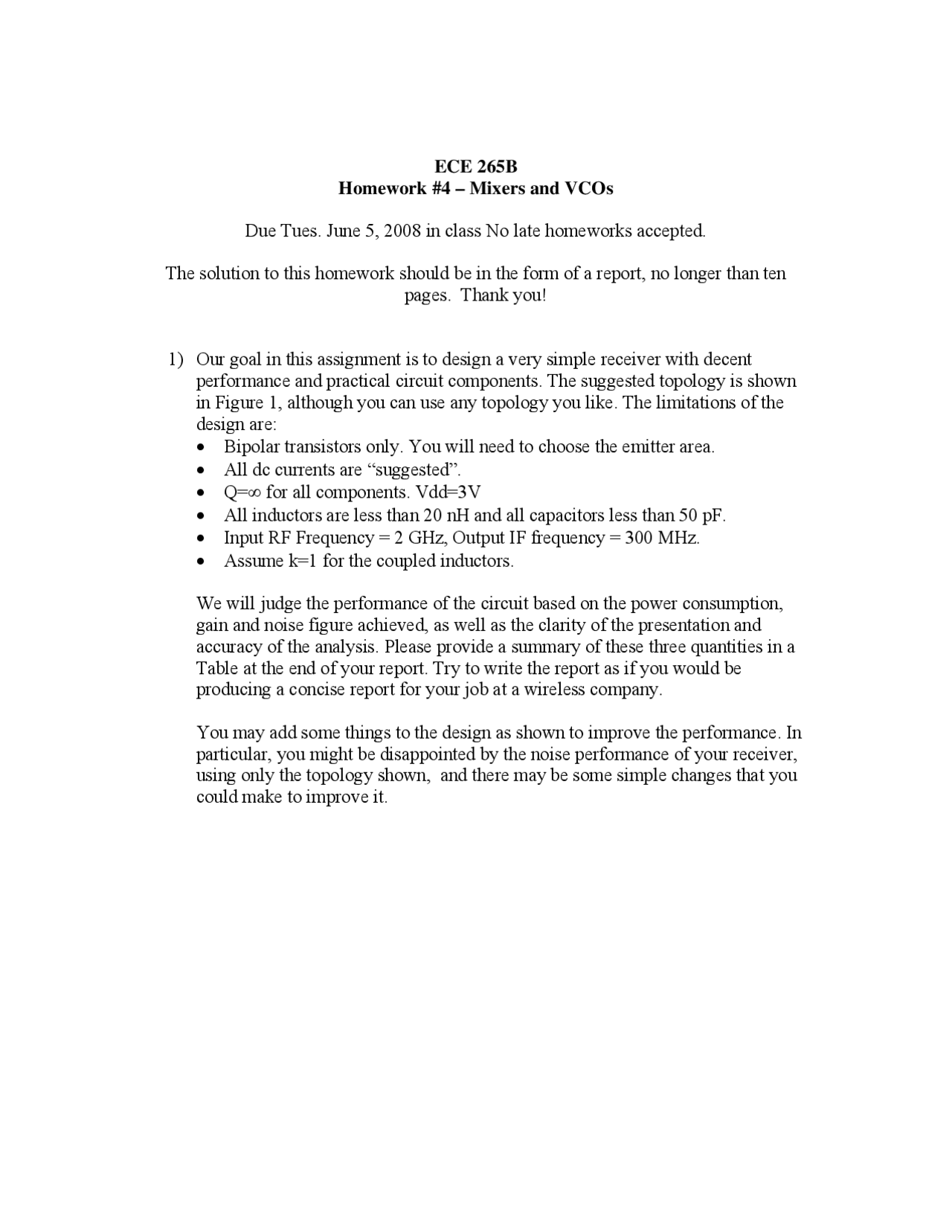 Homework 4 Mixers And Vcos Communication Circuit Design Ii Ece