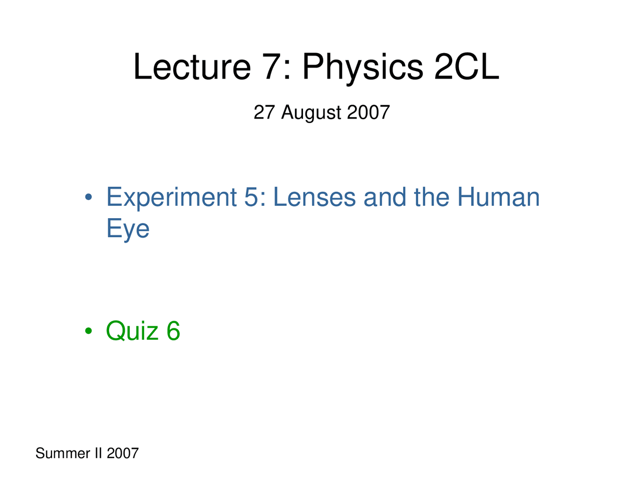 Physics Lab Electromagnetism Wave Optical Quiz 6 Phys 2cl Docsity