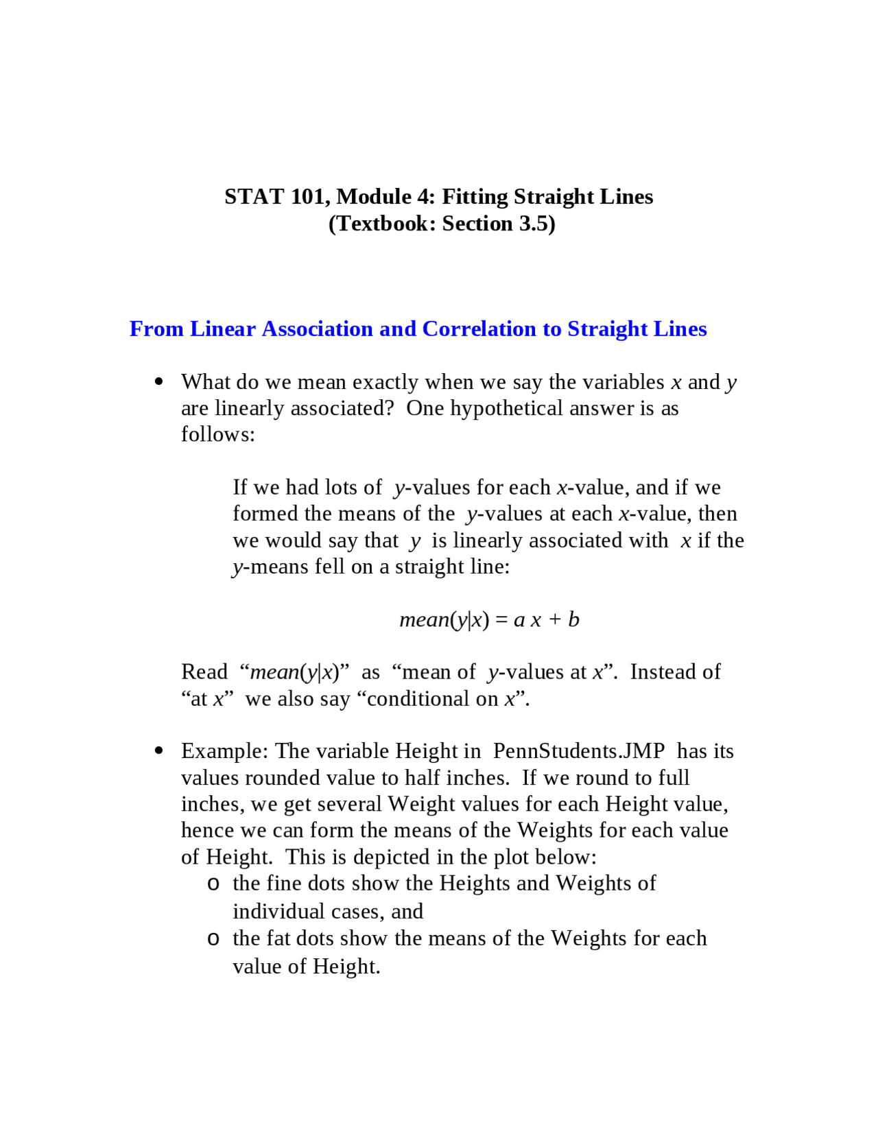 Fitting Straight Lines - Module 4 - Introduction to Business Statistics ...