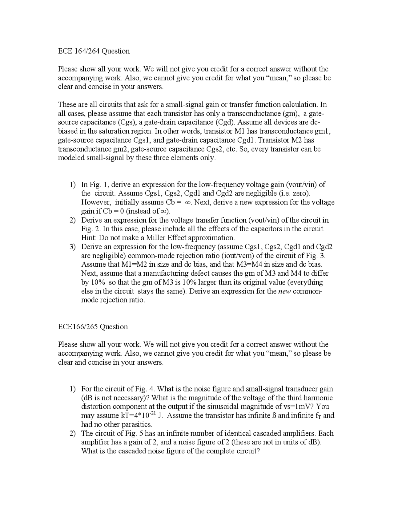 Assignment Answers Analog Integrated Circuit Design Ece 164 Docsity