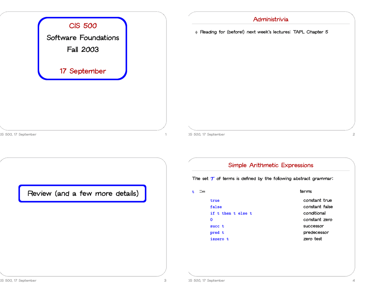 Simple Arithmetic Expressions Structural Induction Operational