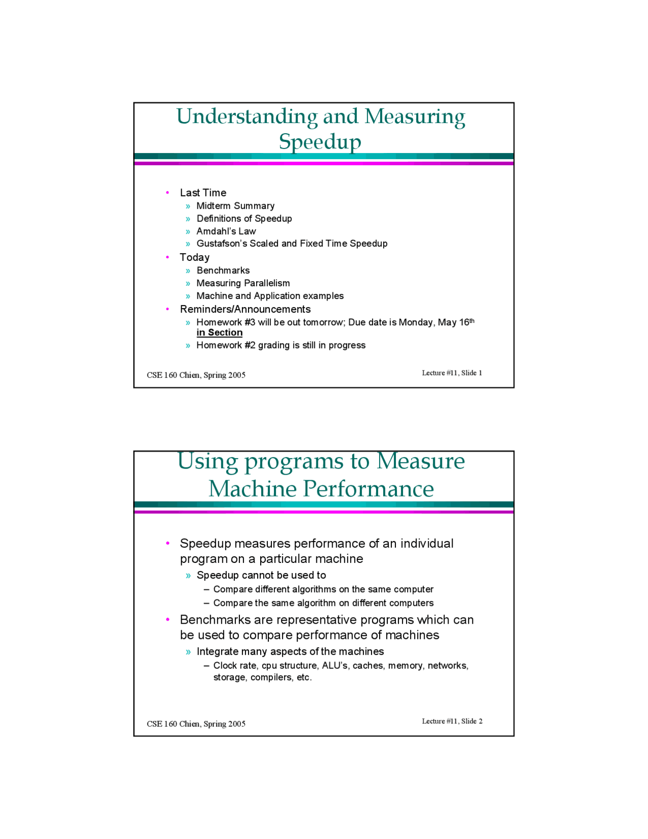 Using Programs To Measure Machine Performance Slides Socb 160 Docsity