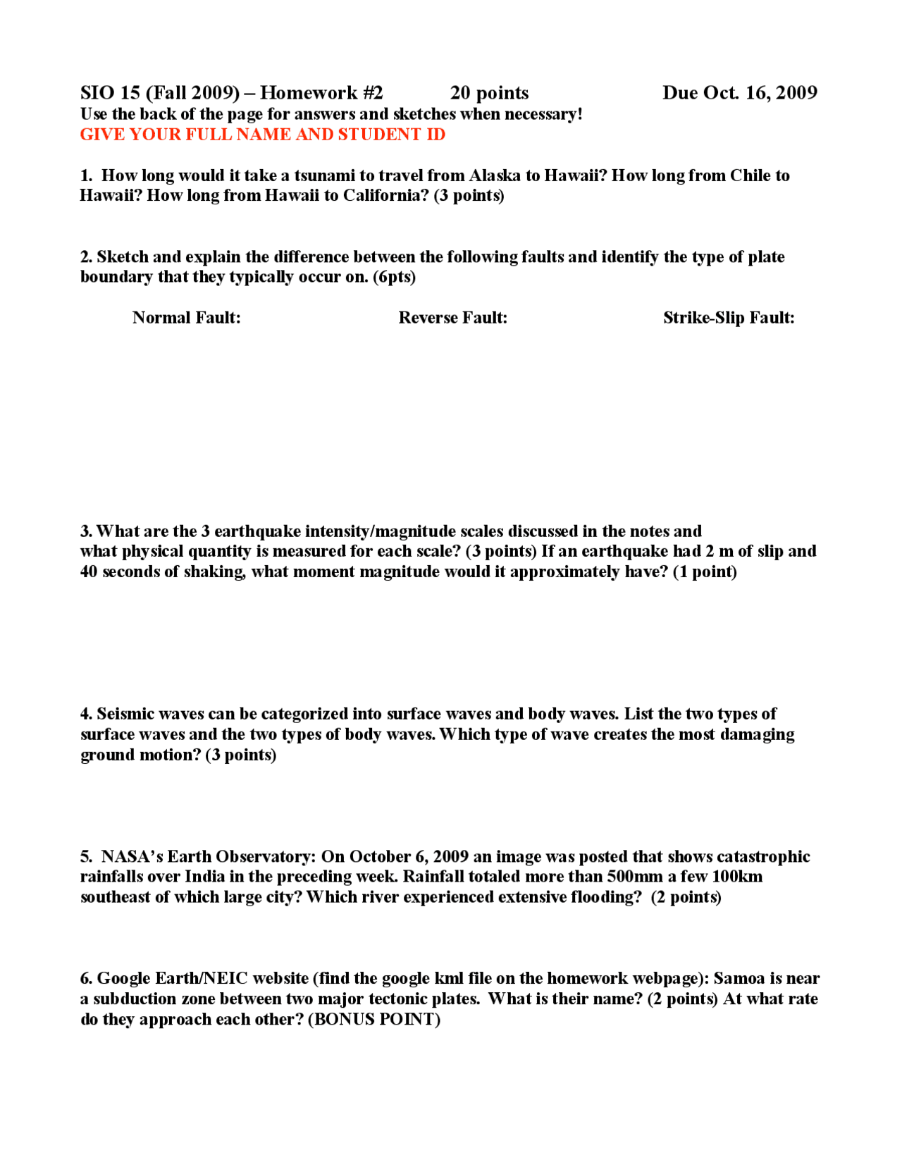 Homework 2 With 6 Practice Problems On Natural Disasters Sio 15 Docsity