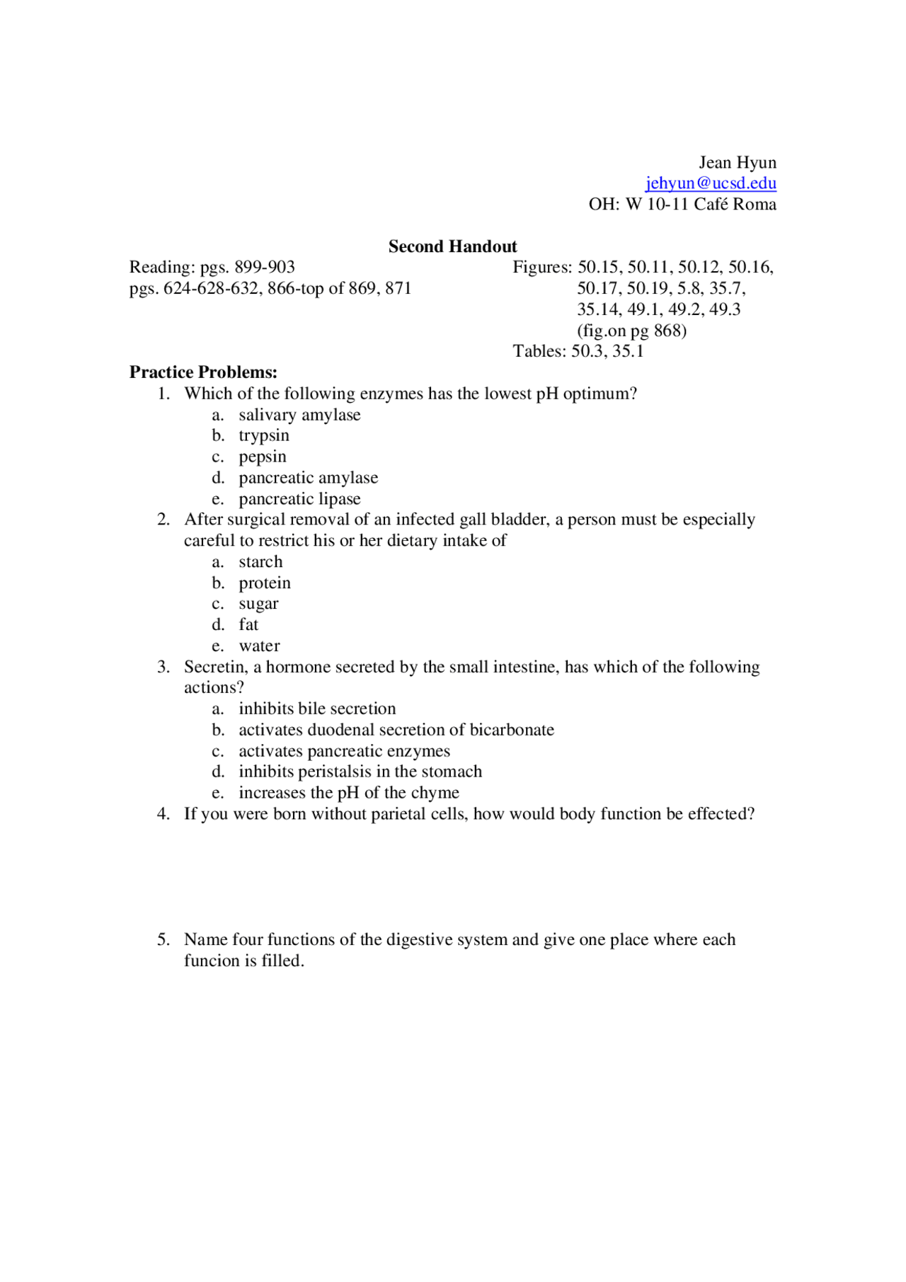 Practice Problems For Multicellular Life Bild 2 Docsity