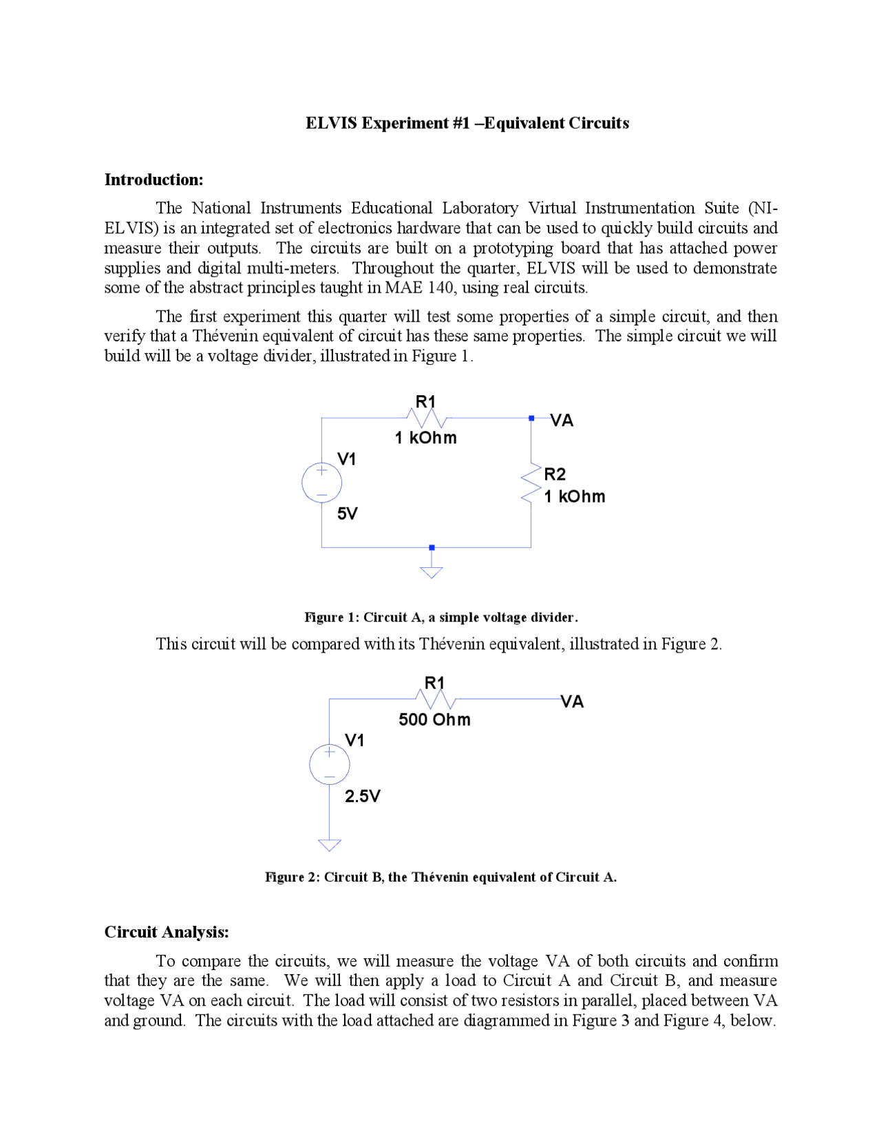 Equivalent Circuits - Linear Circuits - Laboratory Experiment 1 | MAE ...