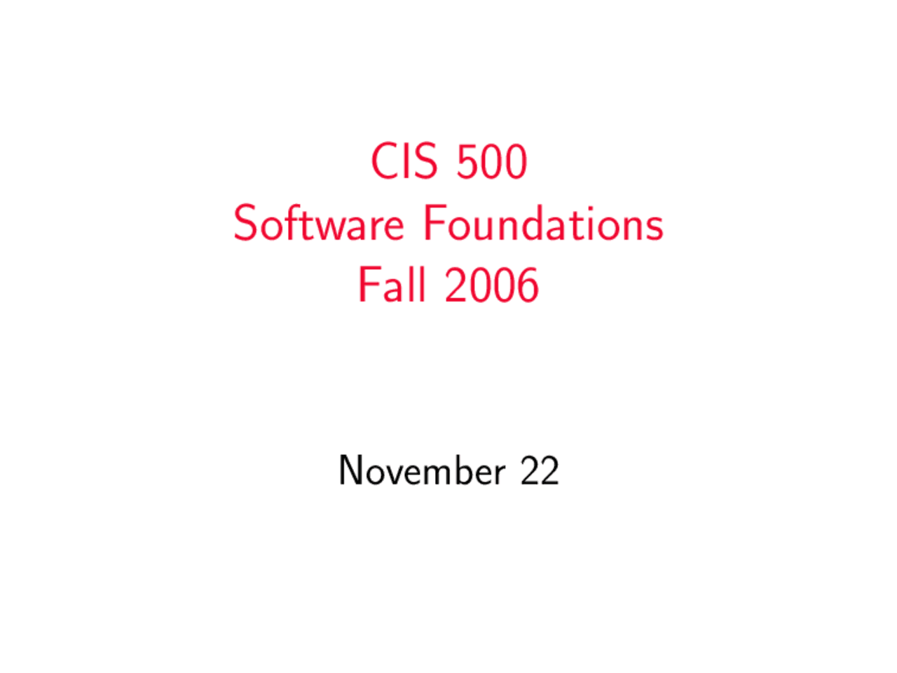 Notes On Calling Between Methods Software Foundations Cis 500 Docsity