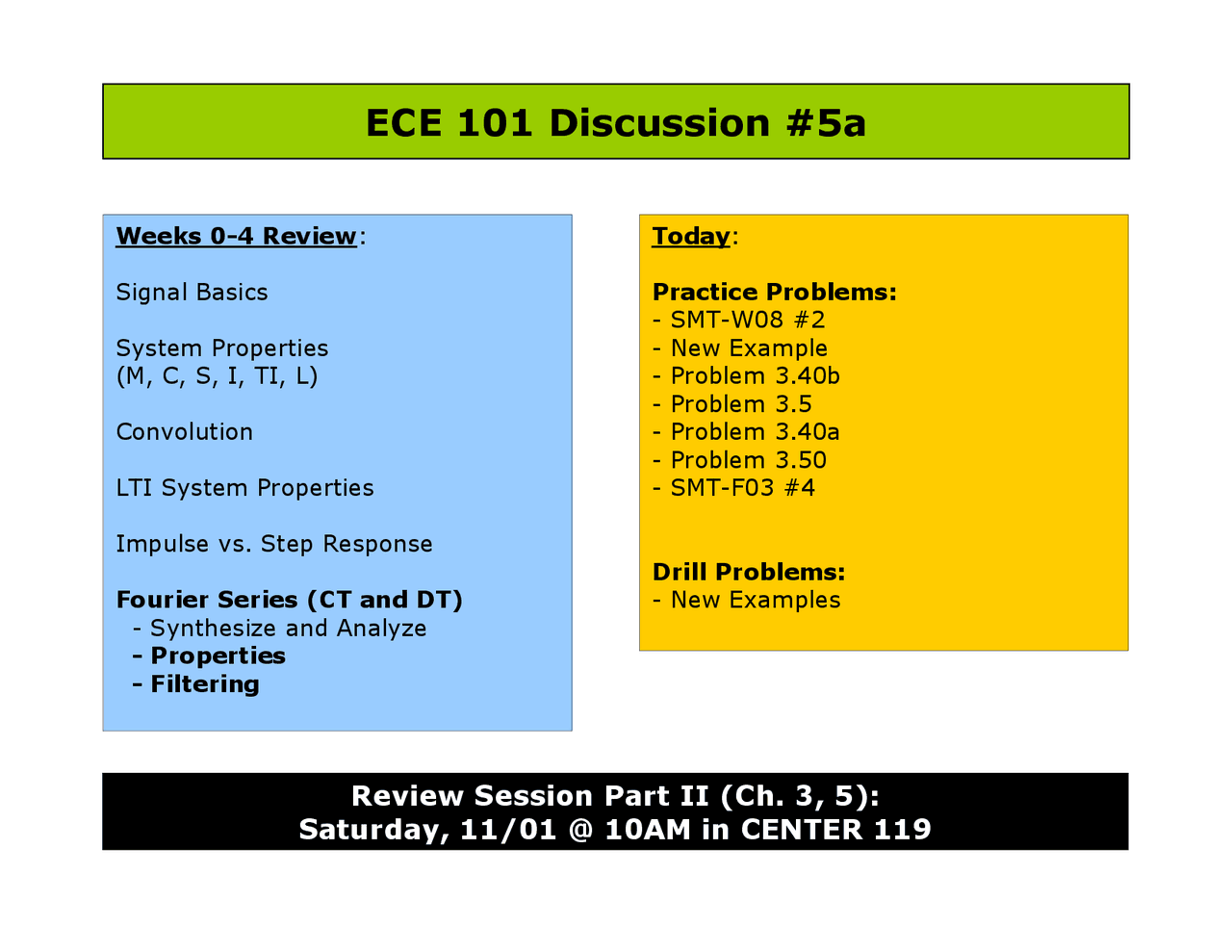 Review Session For Linear Systems Fundamentals Ece 101 Docsity