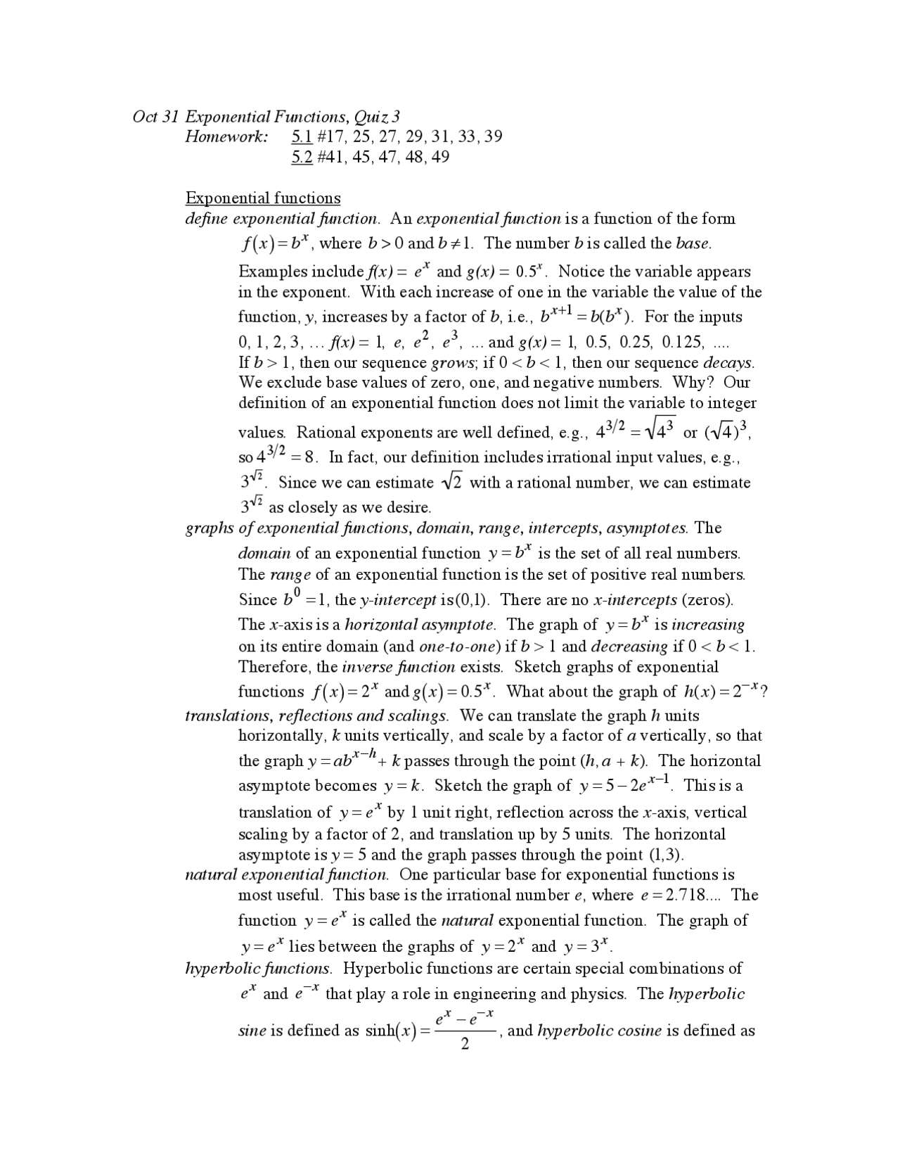 Exponential Functions - Pre-Calculus for Science and Engineering | MATH ...