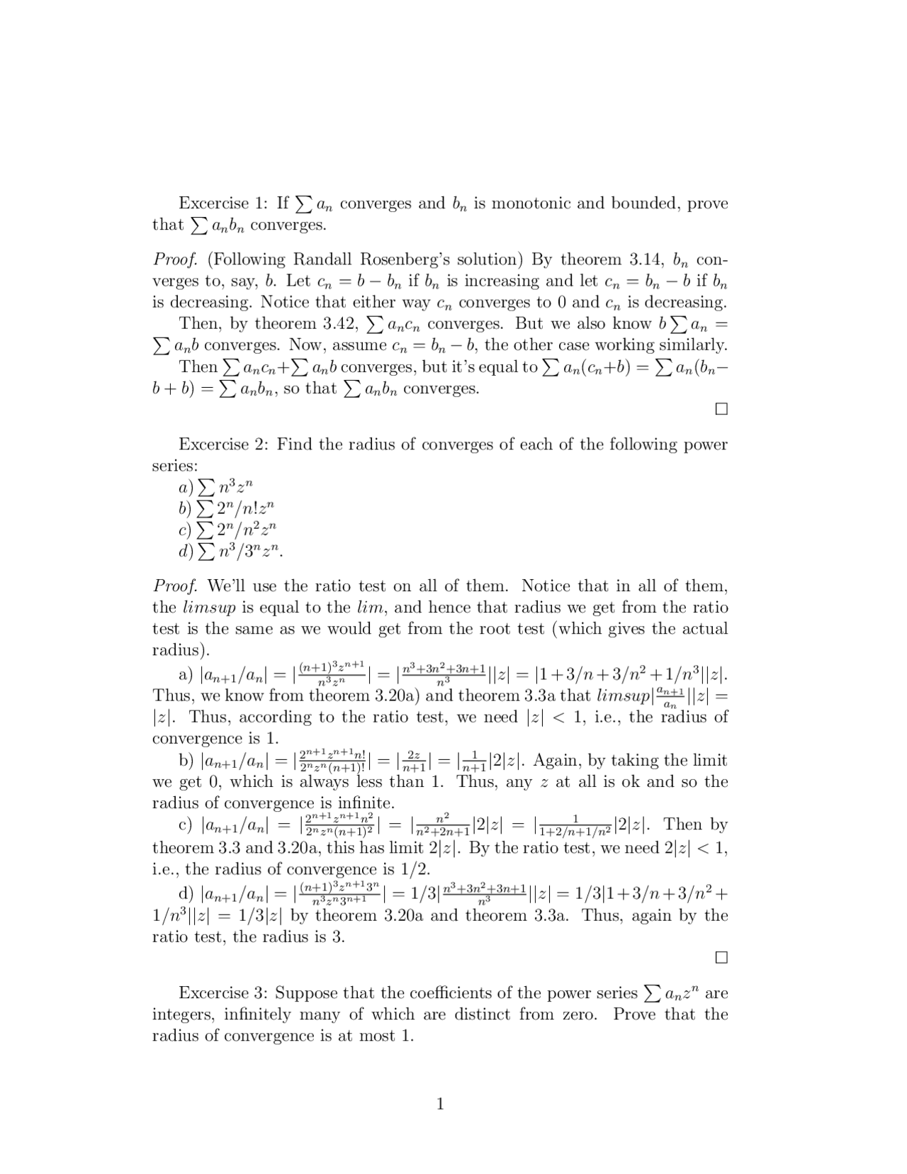 Homework 6 With Answers For Advanced Calculus Math 360 Docsity