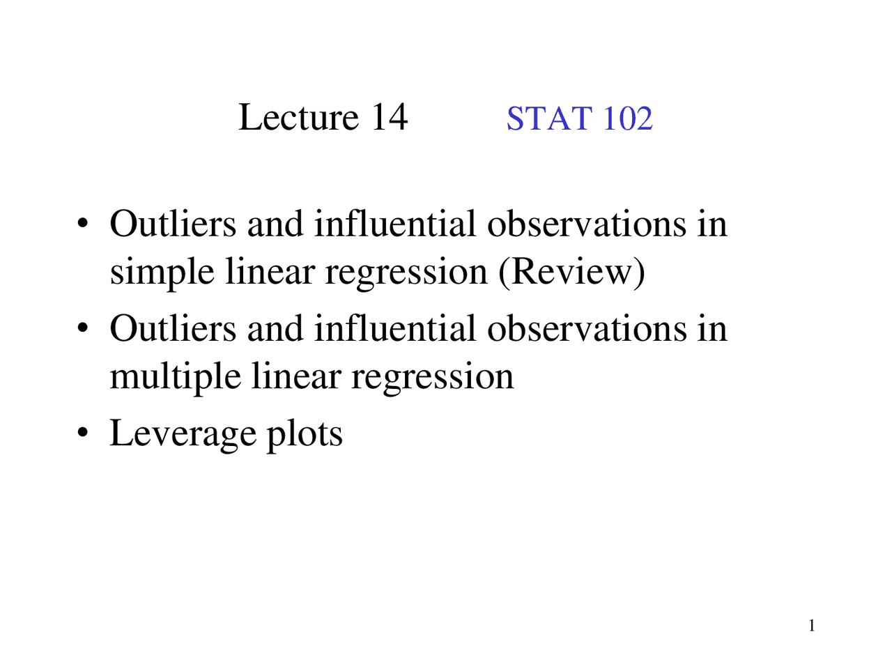 Simple Linear Regression And Multiple Linear Regression Stat 102