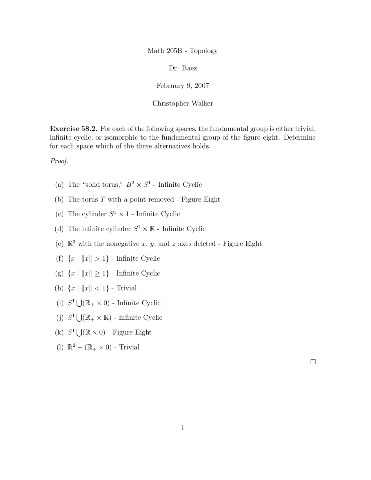 Questions On Topology For Practice Assignment Math 205b Docsity
