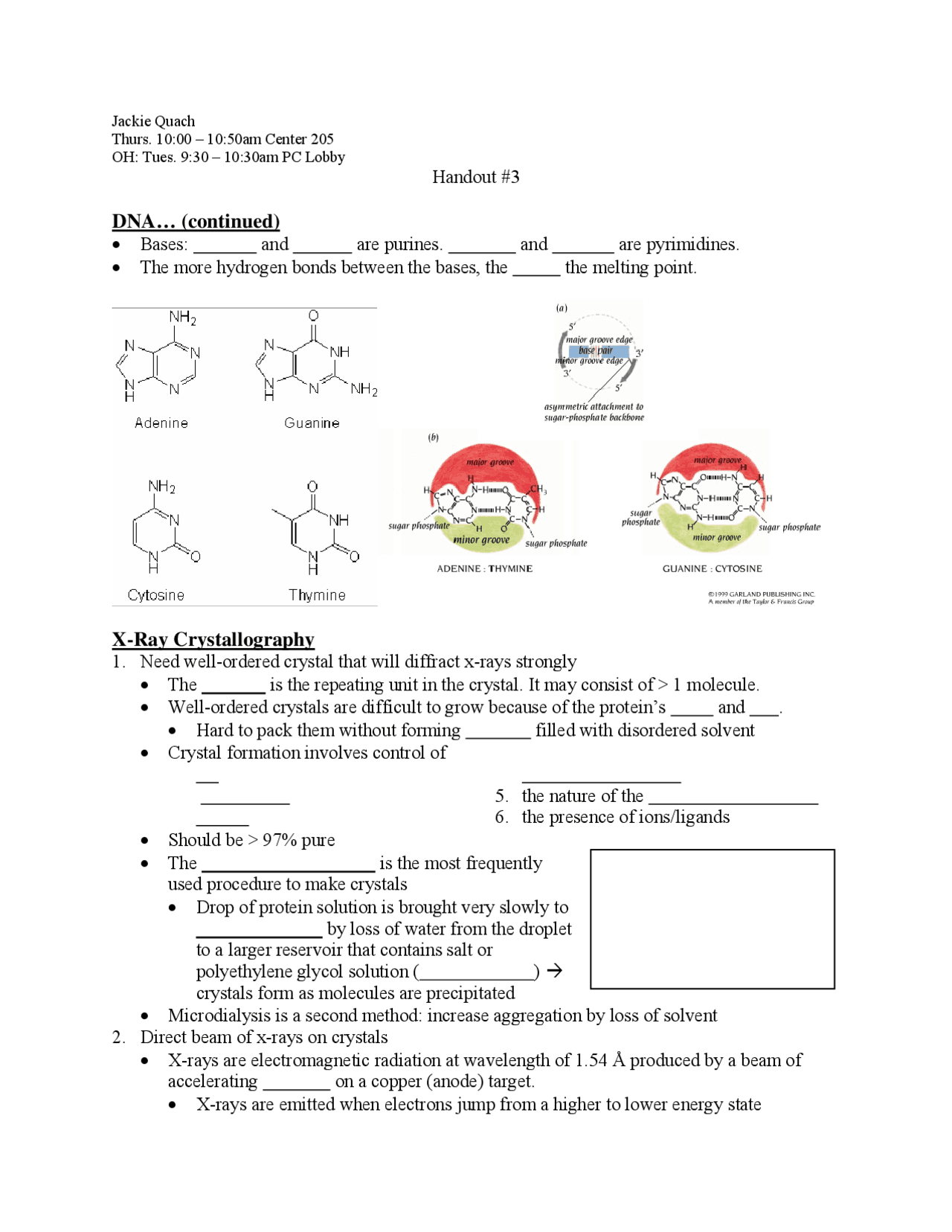 Handout 3 Assignment For Structure Biochemistry Bibc 100 Docsity